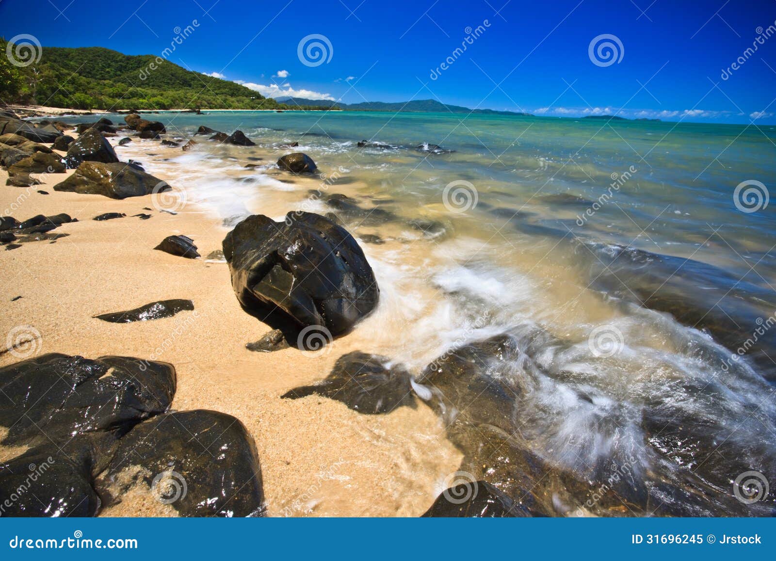 Beautiful rocky seashore stock image. Image of stones - 31696245