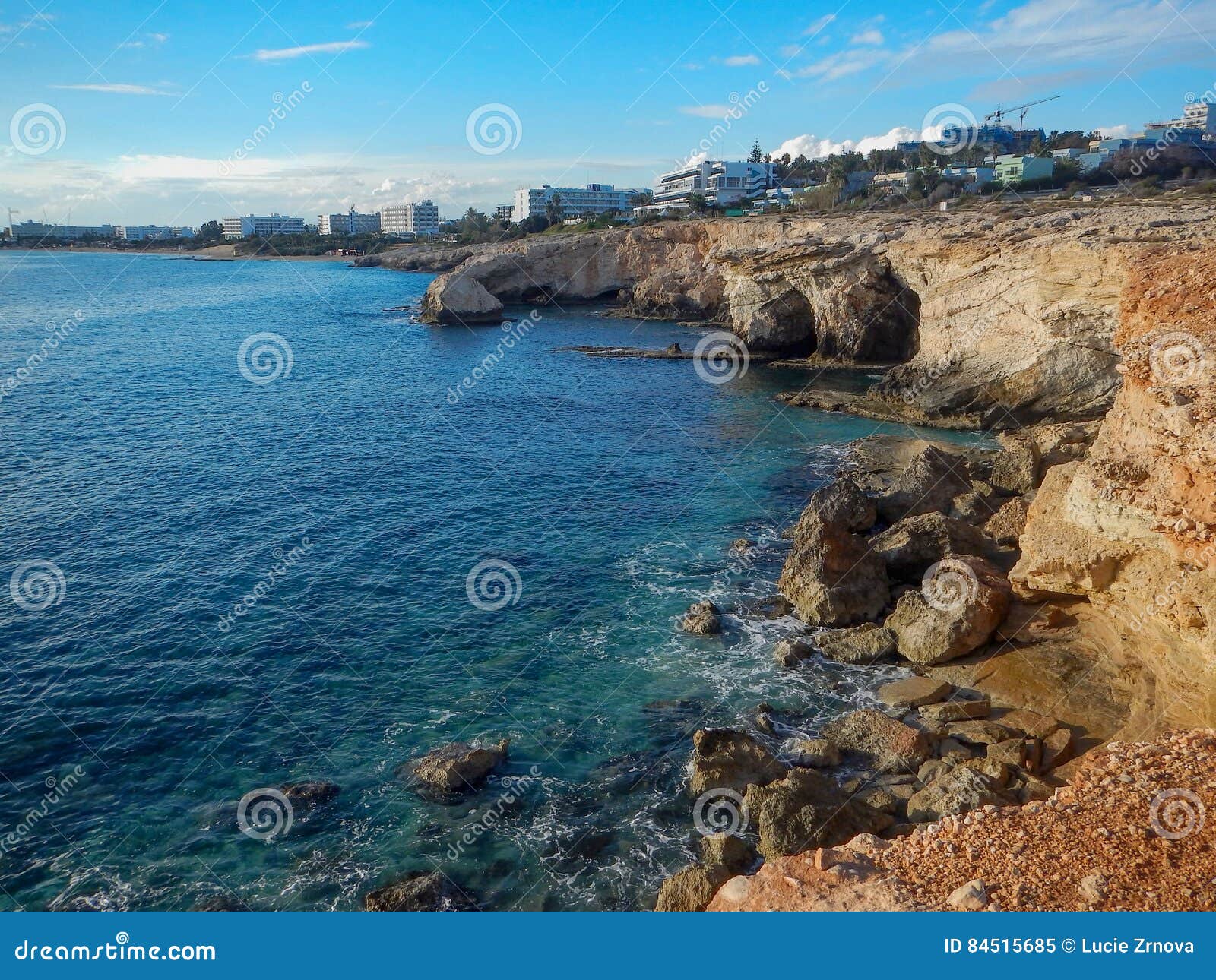 Beautiful Rocky Shore of Cyprus Stock Image - Image of aiya, green ...