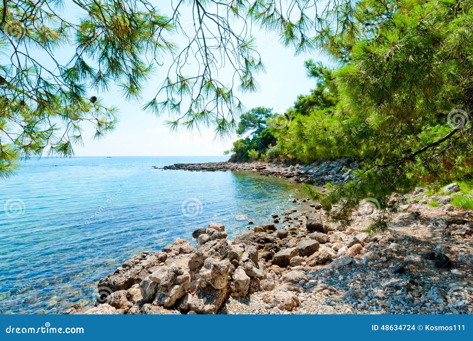 Beautiful rocky shore stock photo. Image of sand, beaches - 48634724