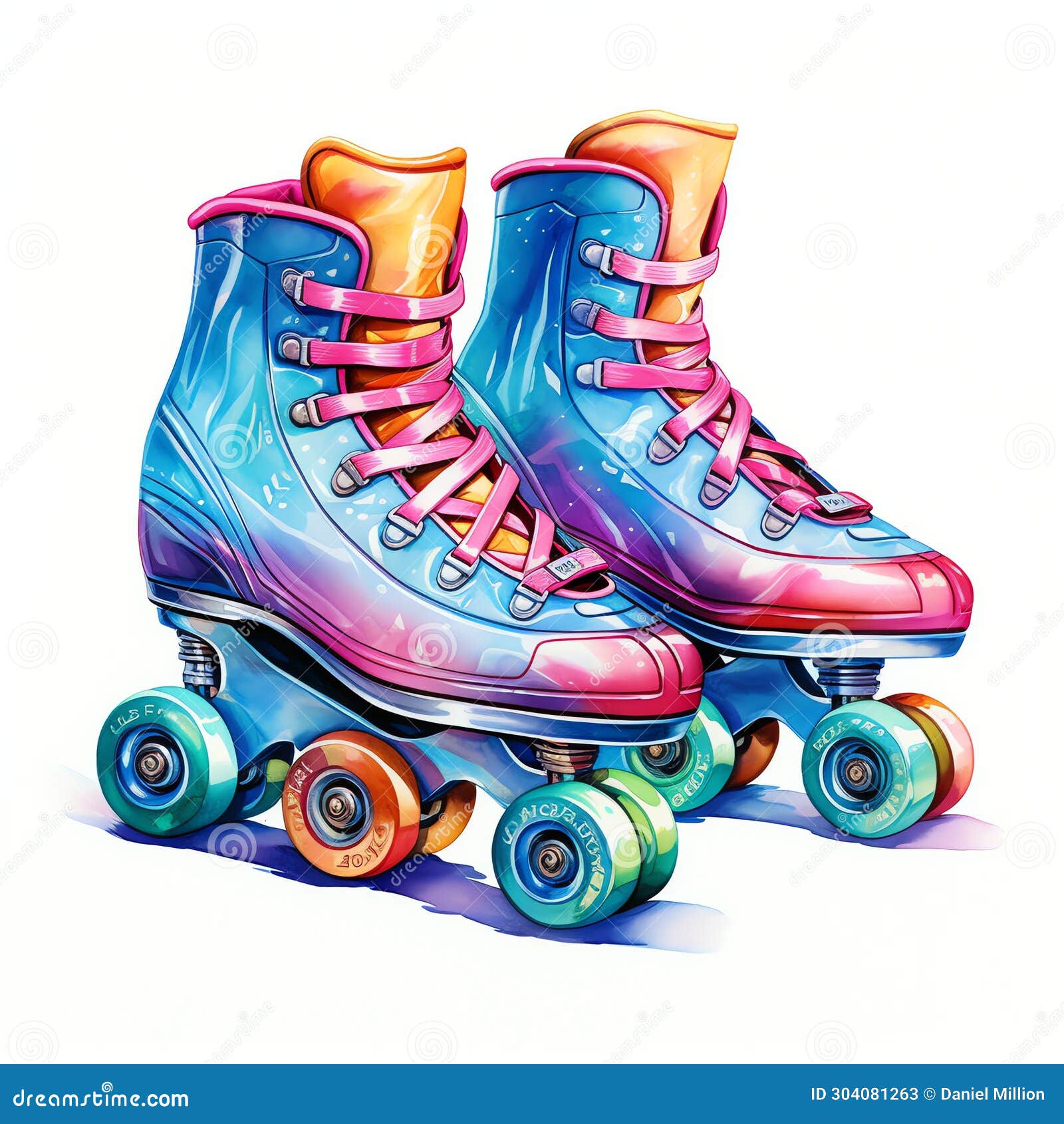 Beautiful Roller Skates Clipart Illustration Stock Illustration ...