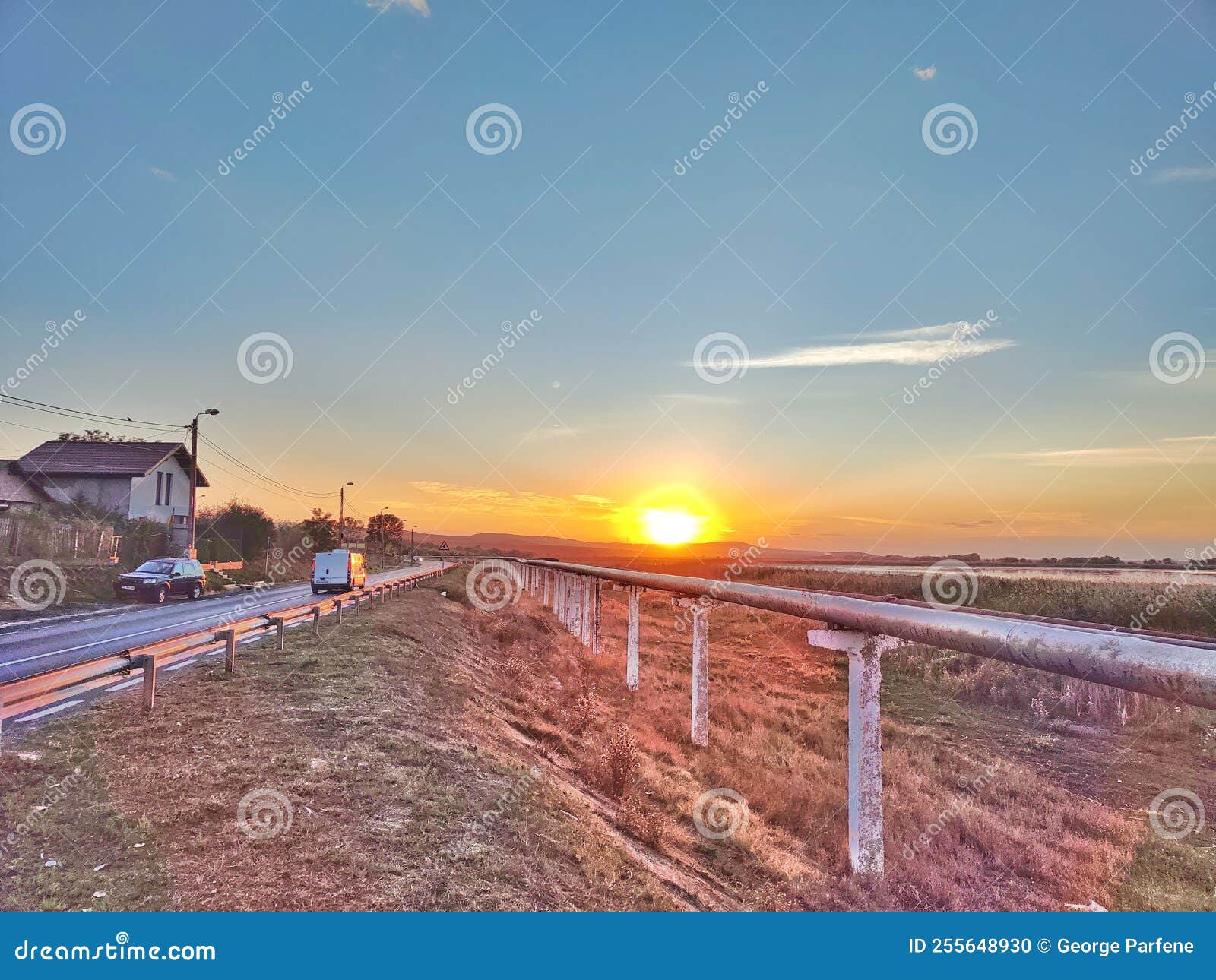 Beautiful Romanian Sunset in Last Weekend of Summer Stock Photo - Image ...