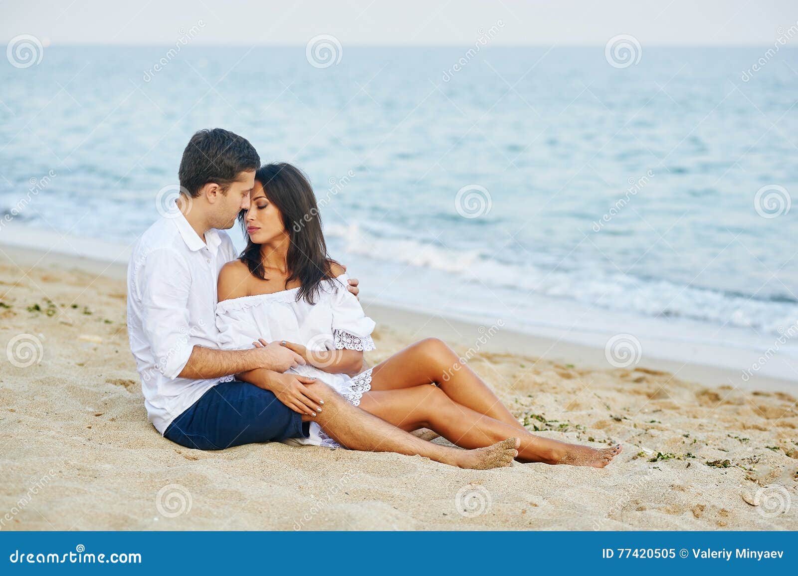 Beautiful Romantic Couple On The Sea Shore Stock Image Image Of