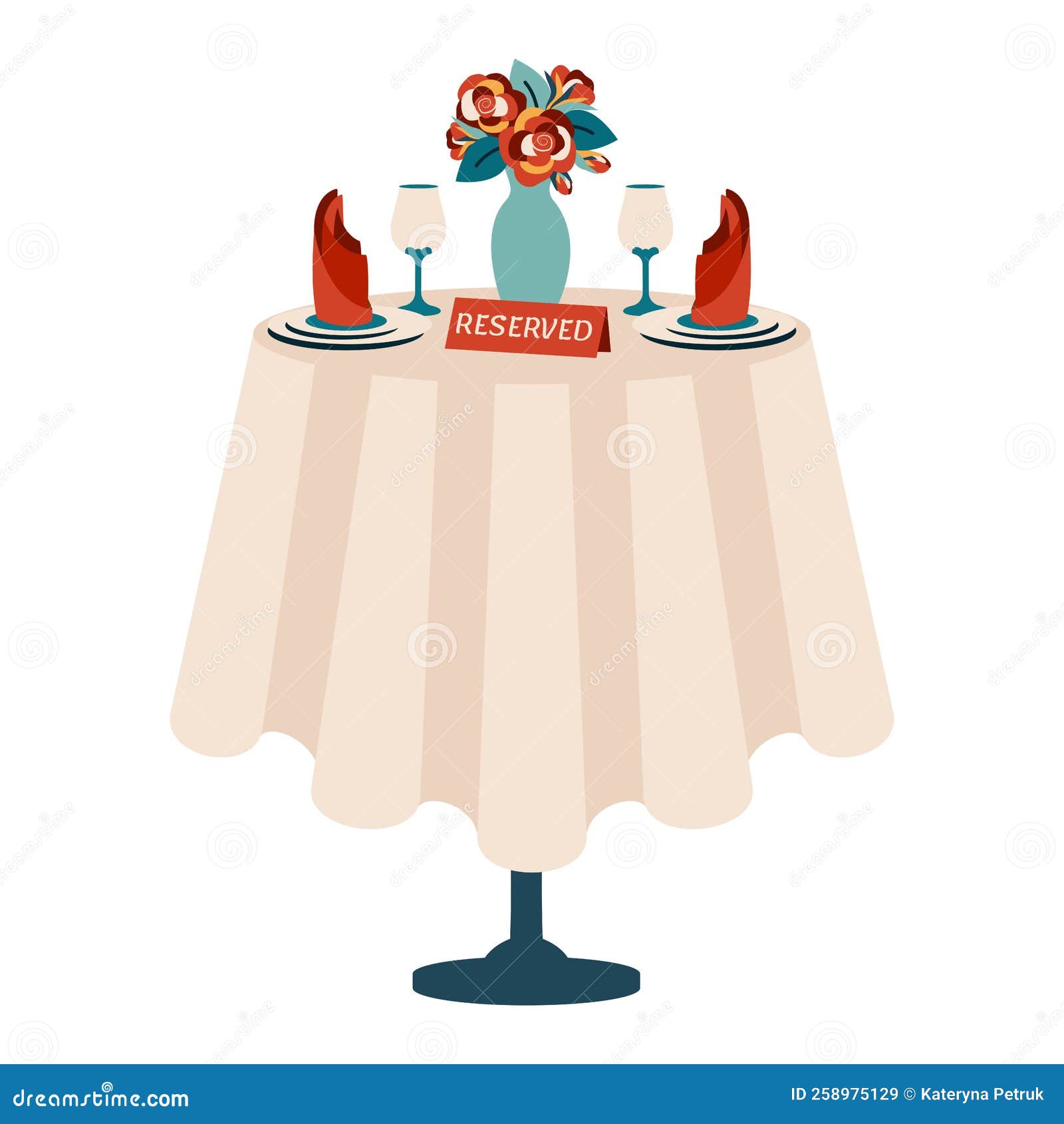 Beautiful Romantic Dinner. Romantic Setting Stock Vector - Illustration ...