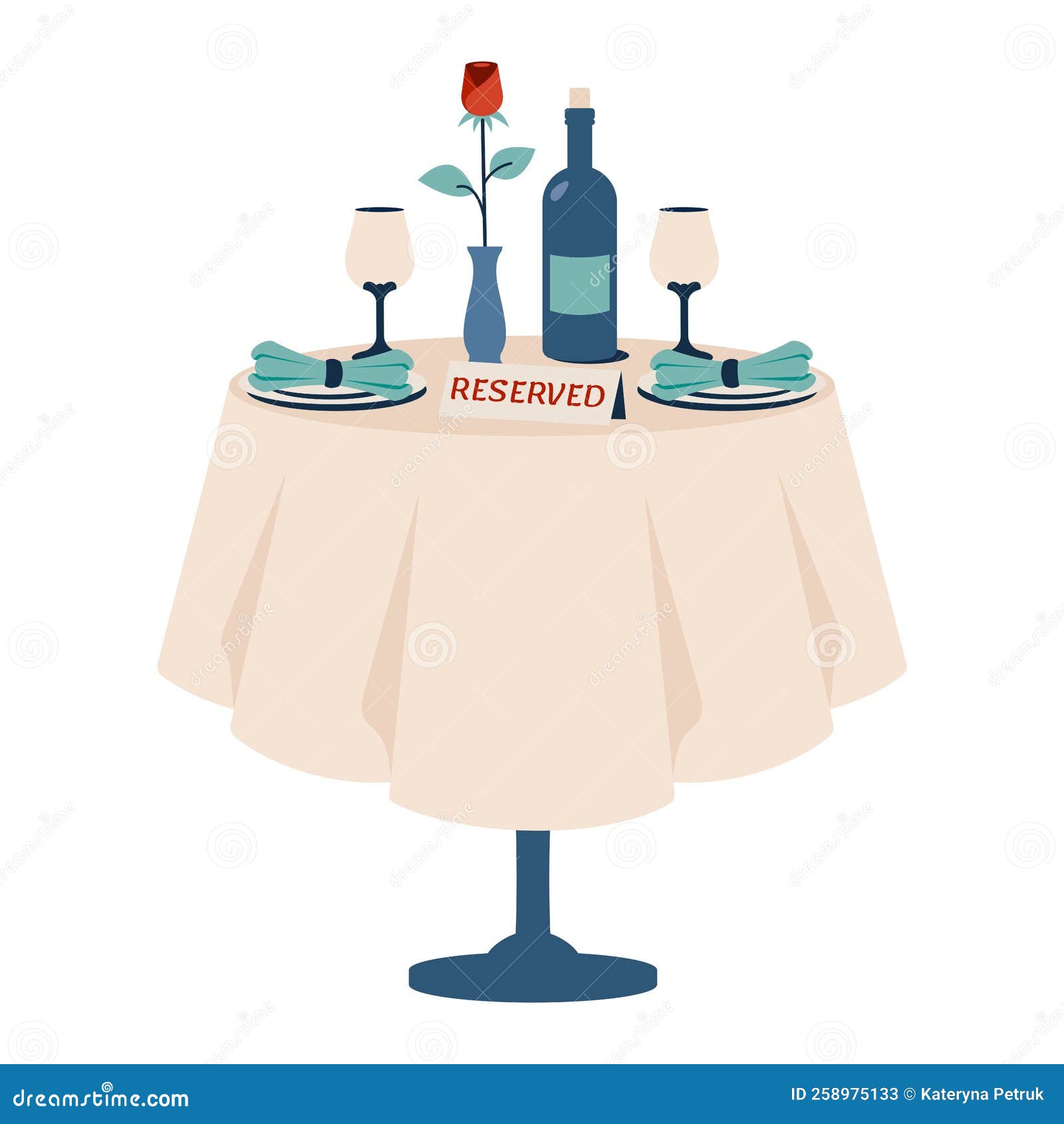 Beautiful Romantic Dinner. Romantic Setting Stock Vector - Illustration ...