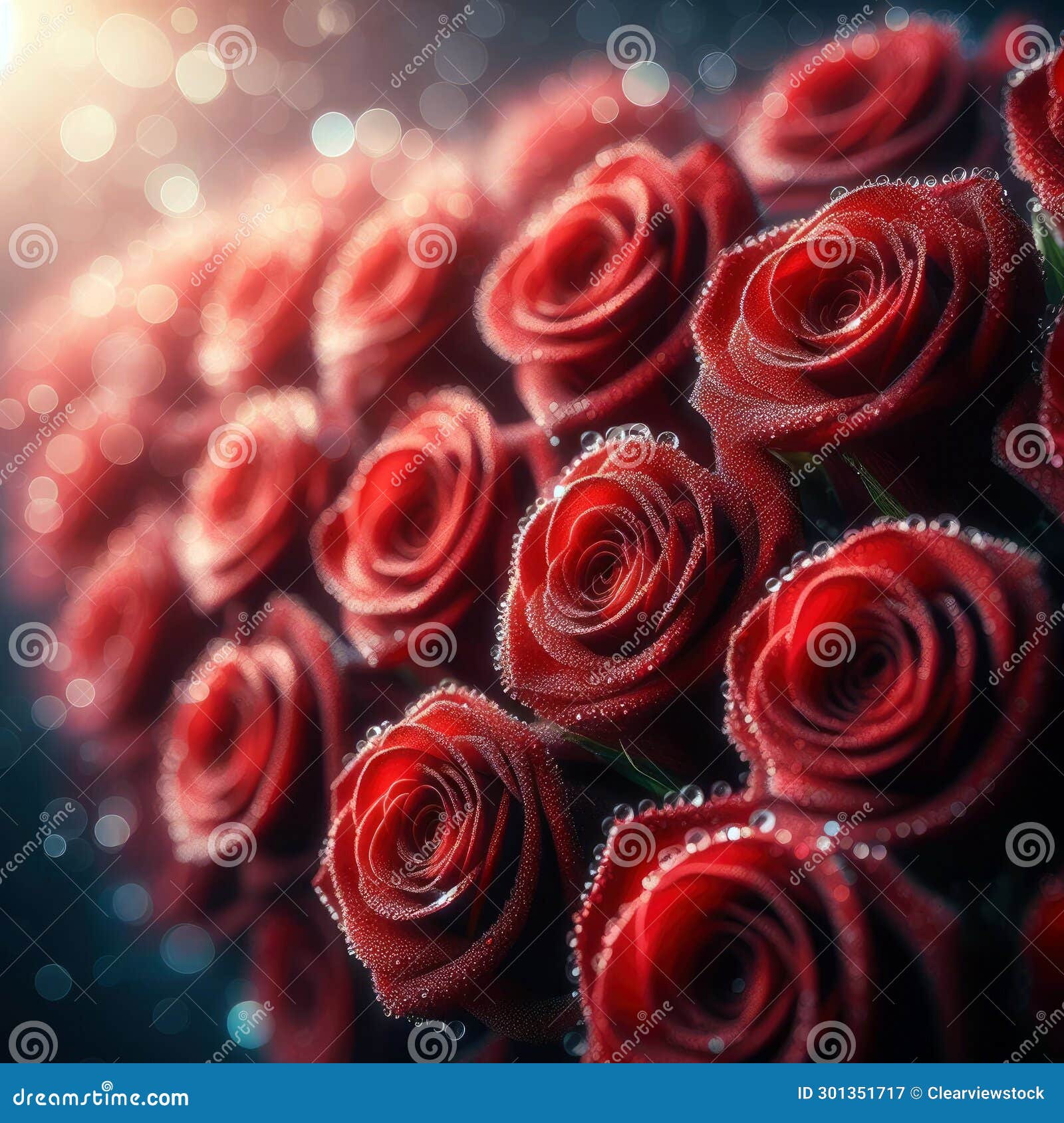 Beautiful Romantic Red Roses Flowers Stock Illustration - Illustration ...