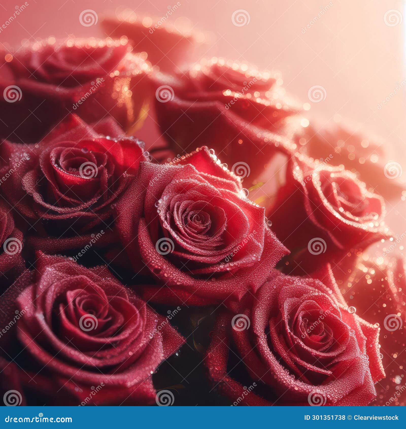 Beautiful Romantic Red Roses Flowers Stock Illustration - Illustration ...