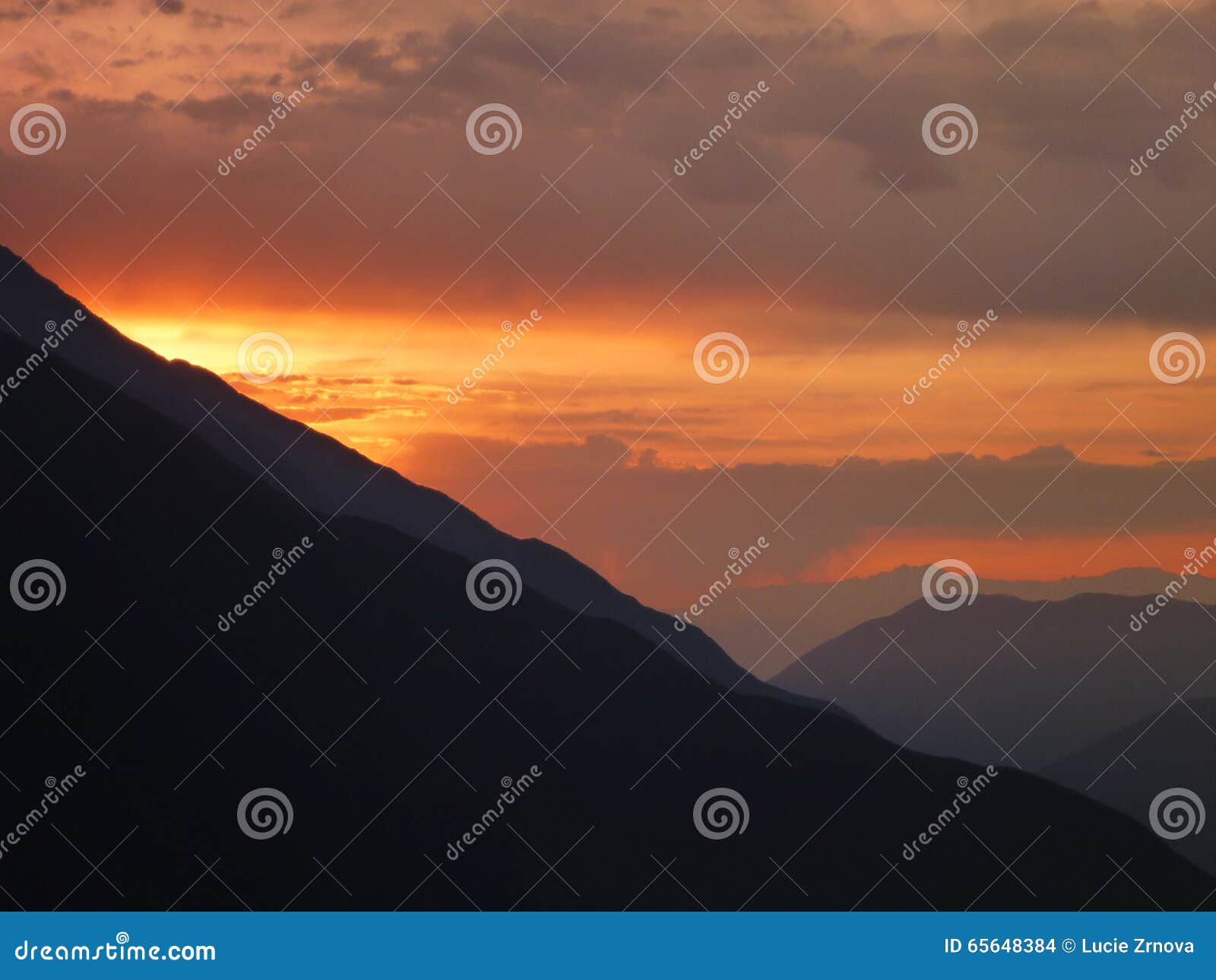 Beautiful Romantic Sunset at Peruvian Andes Stock Photo - Image of ...