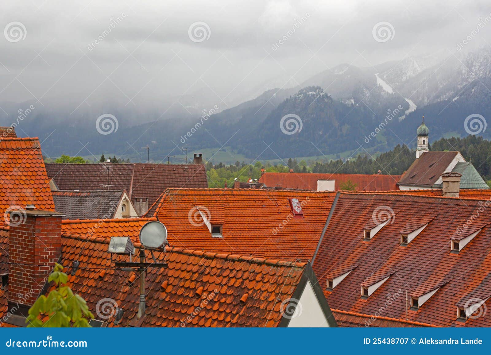 Beautiful Roofs of Houses in Fussen Stock Image - Image of outdoor ...