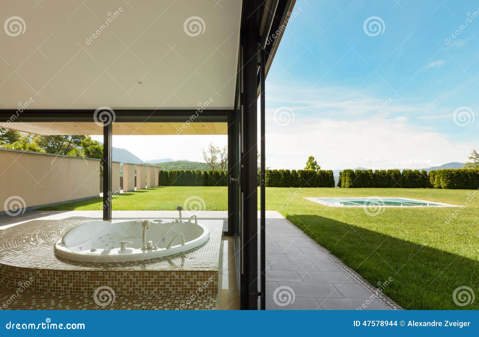 Beautiful Room with Jacuzzi Stock Photo - Image of inside, beauty: 47578944