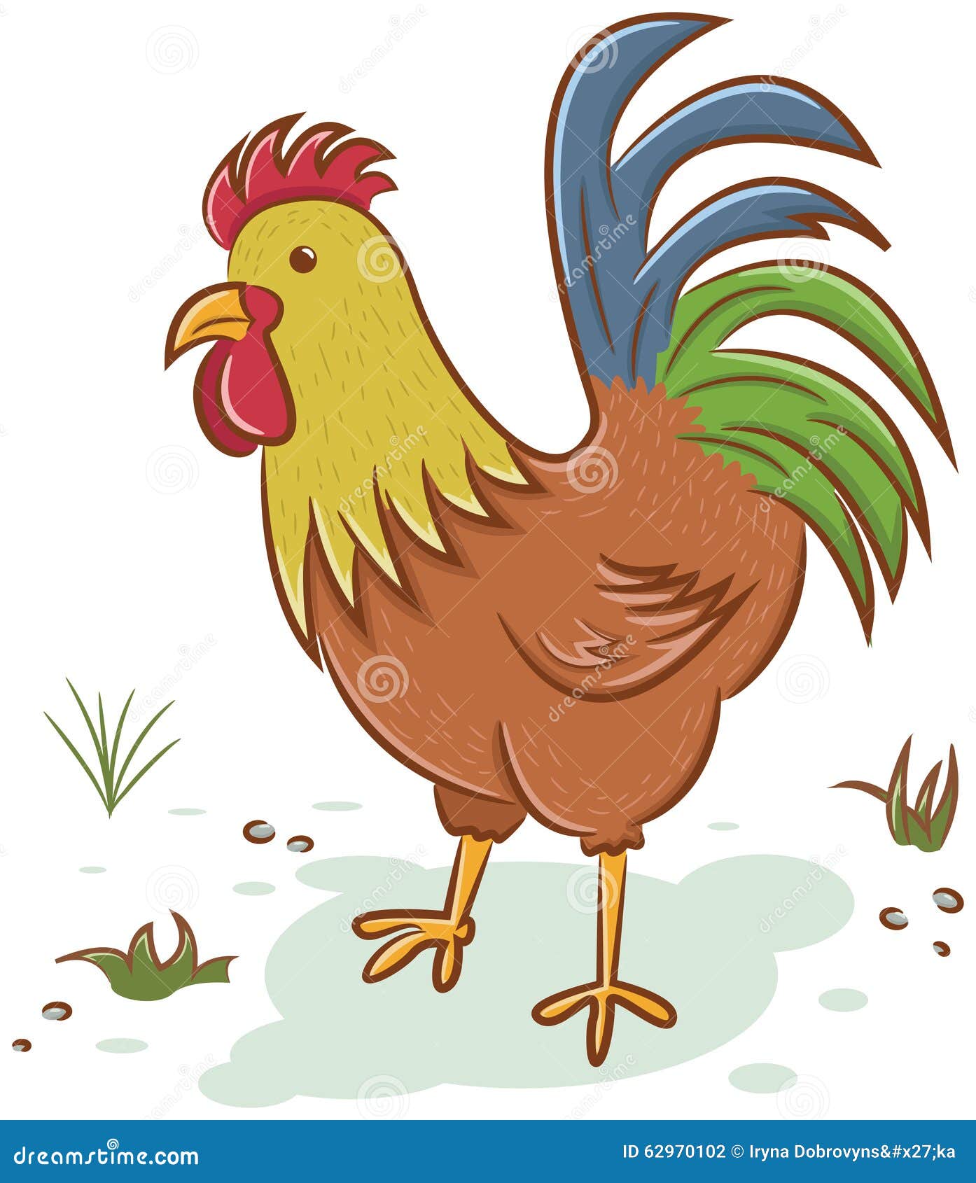 Beautiful Rooster Character Stock Vector - Illustration of beak, male ...
