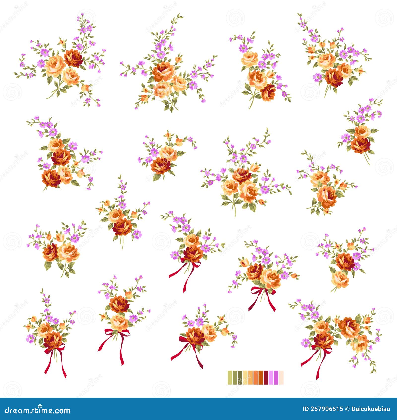 Beautiful Rose Illustration Material Collection, Stock Vector ...