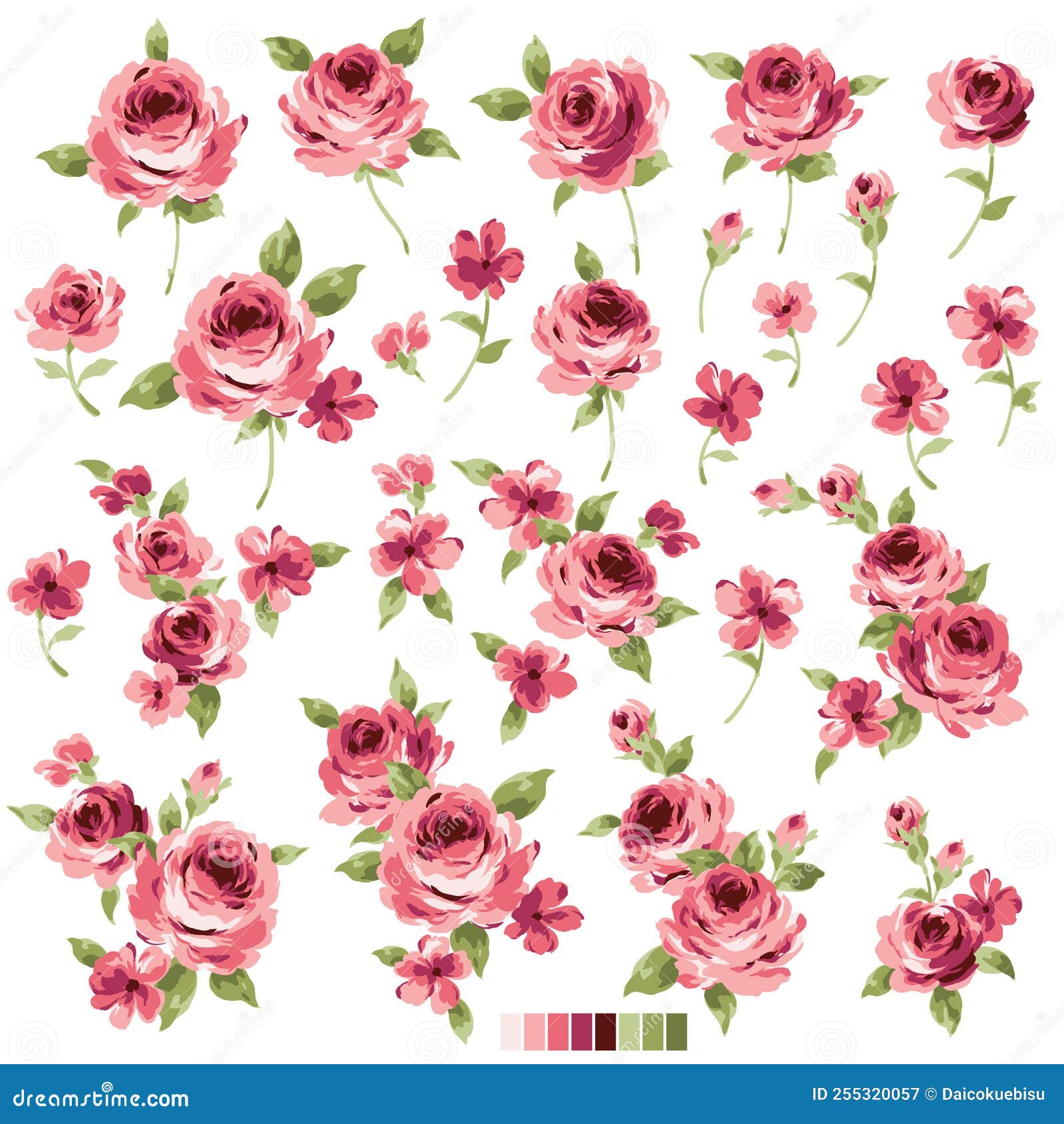 Beautiful Rose Illustration Material Collection, Stock Vector ...