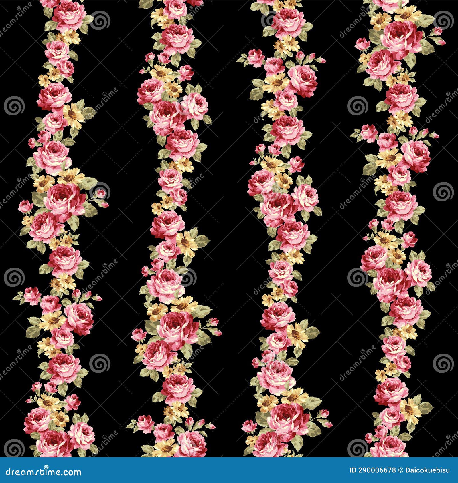 Beautiful Rose Pattern Perfect for Textile Design, Stock Illustration ...