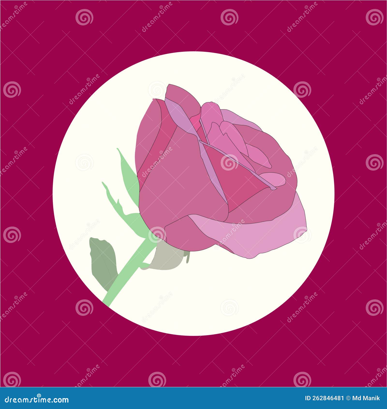 Beautiful Rose Vector Art Illustrator Stock Vector - Illustration of ...