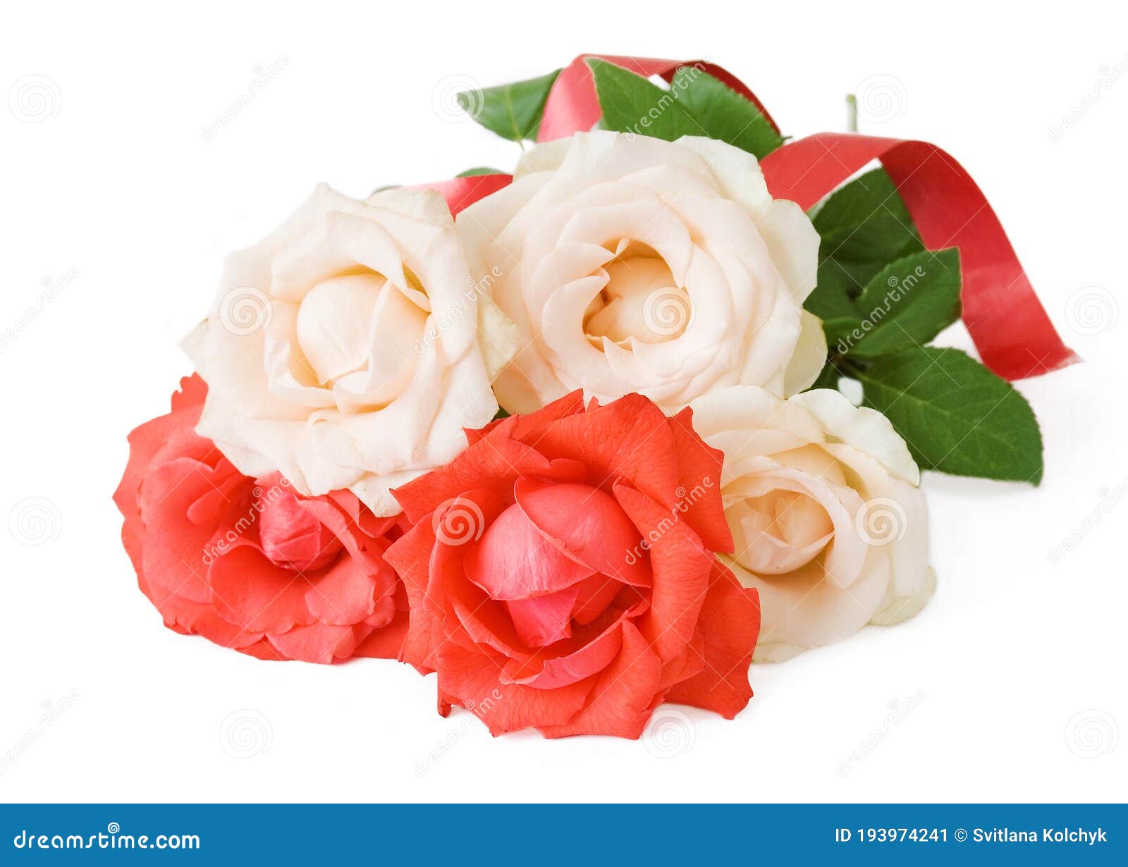 Beautiful Roses Bunch Isolated on White Stock Image - Image of love ...