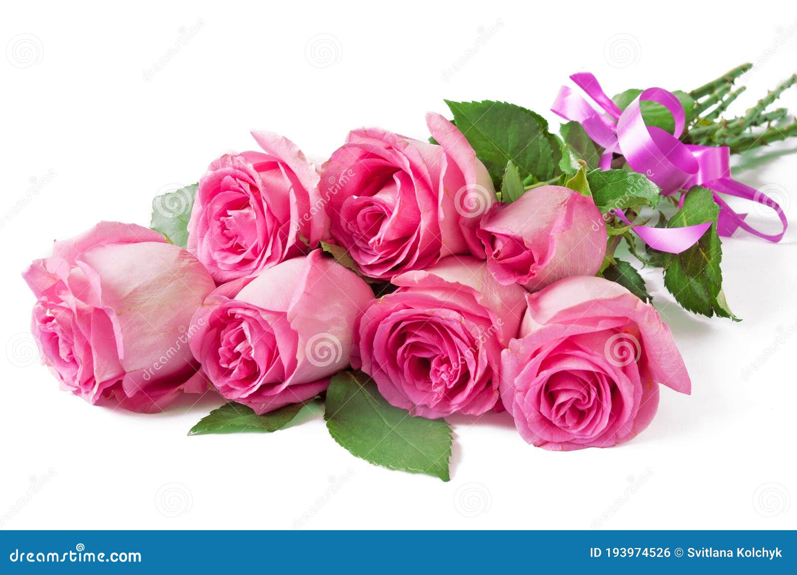 Beautiful Roses Bunch Isolated on White Stock Photo - Image of ...