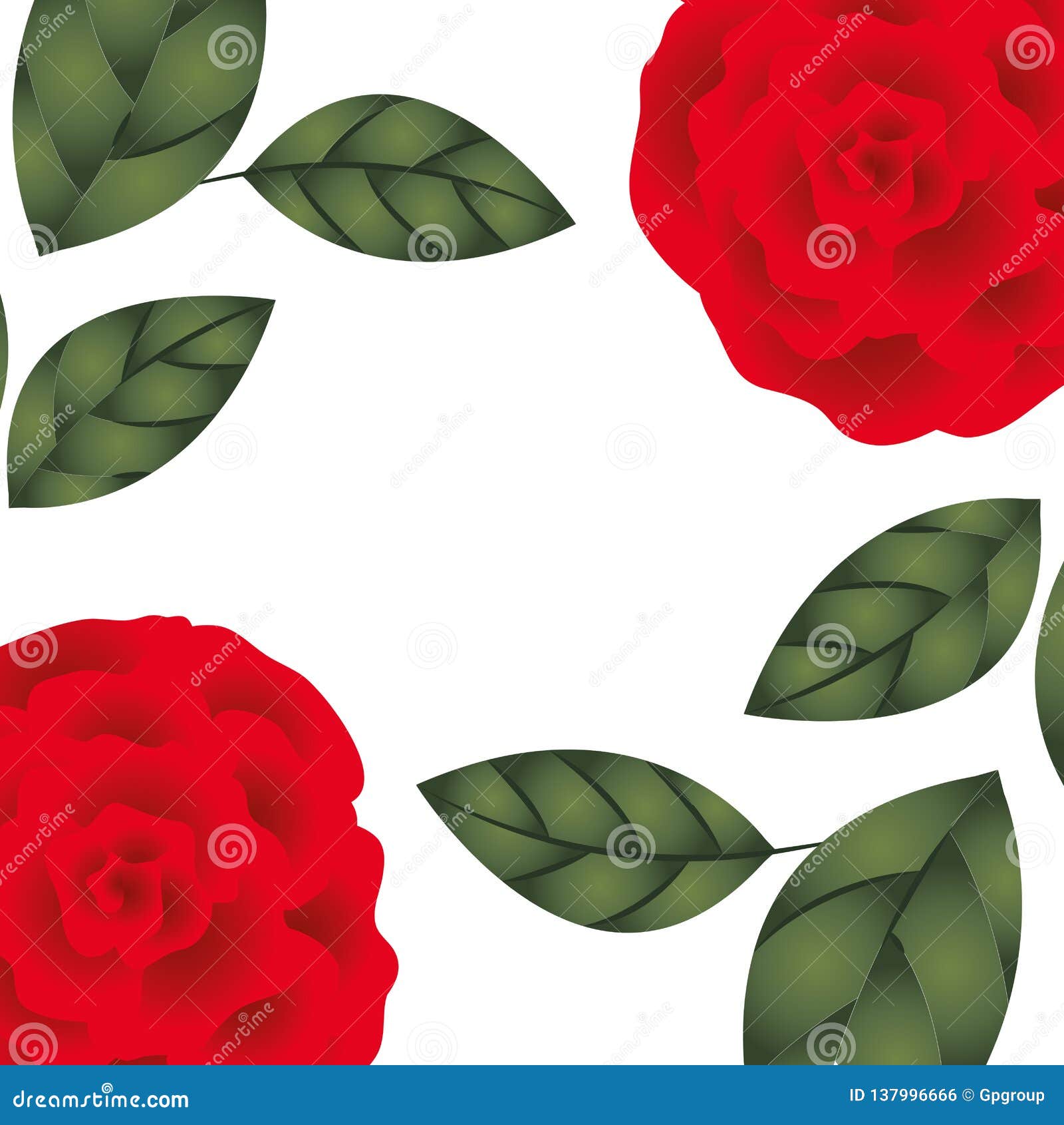 Beautiful Roses with Leafs Isolated Icon Stock Vector - Illustration of ...