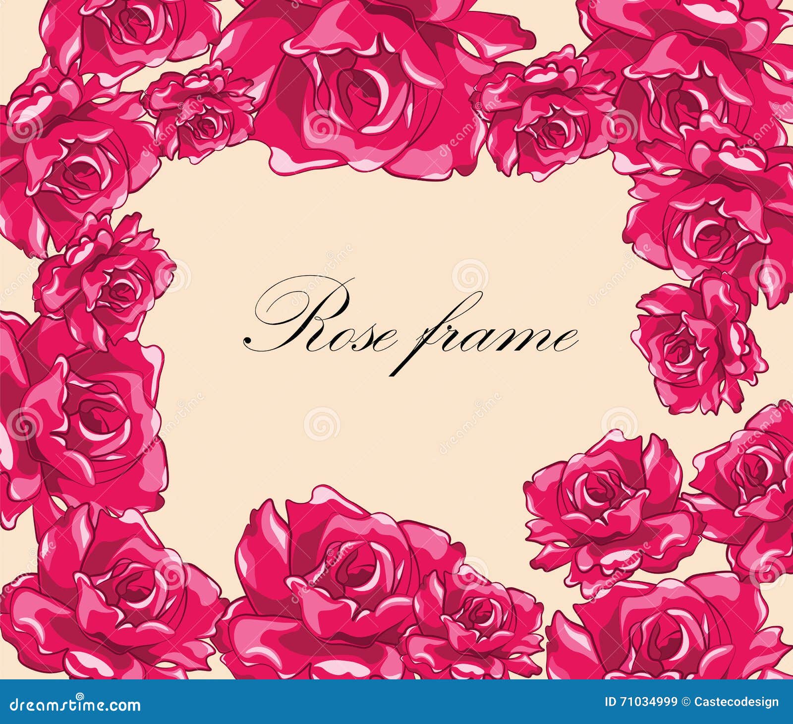 Beautiful Roses Photo Frame Stock Vector - Illustration of hand, alive ...