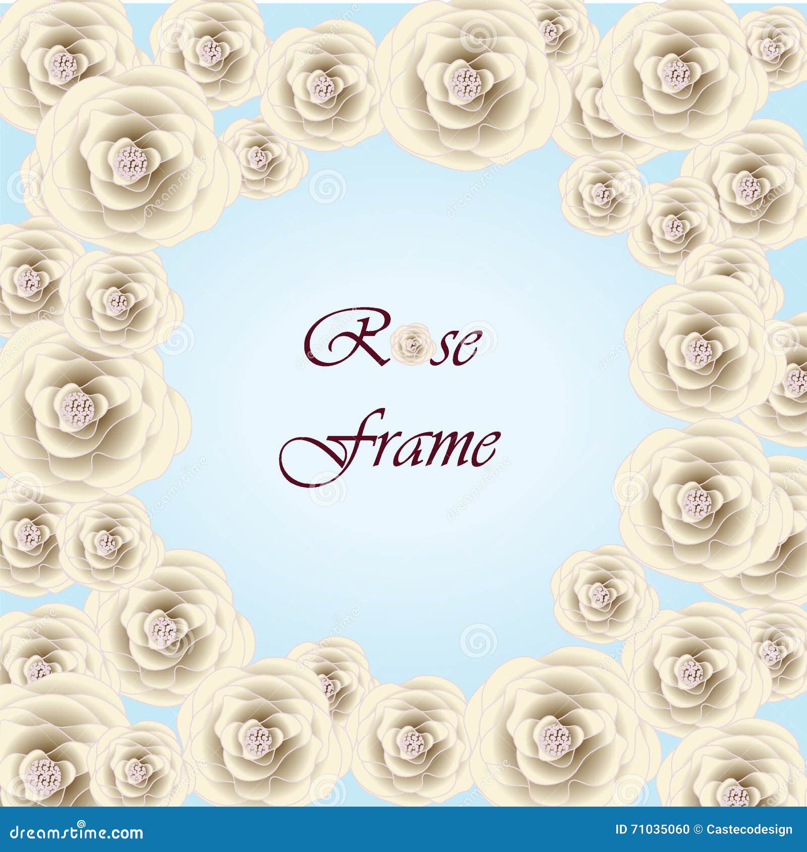 Beautiful Roses Photo Frame Stock Illustration - Illustration of nature ...