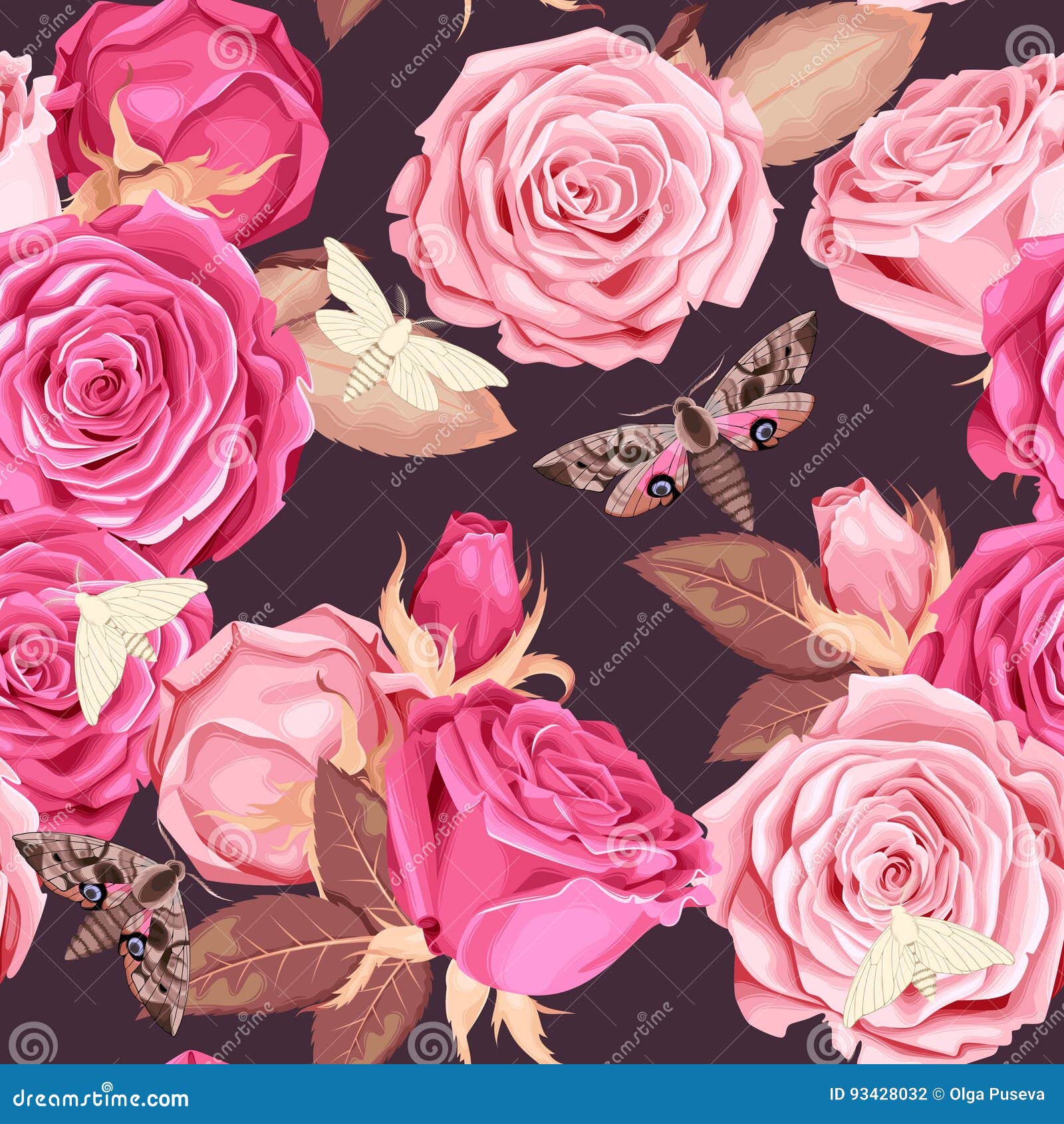 Beautiful roses seamless stock vector. Illustration of pastel - 93428032