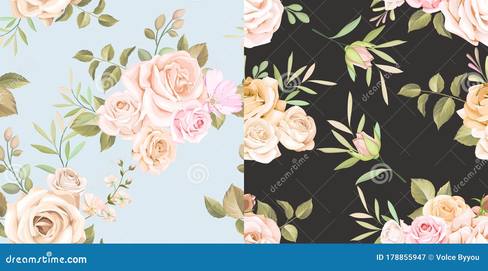 Beautiful Roses Seamless Pattern Stock Vector - Illustration of ...