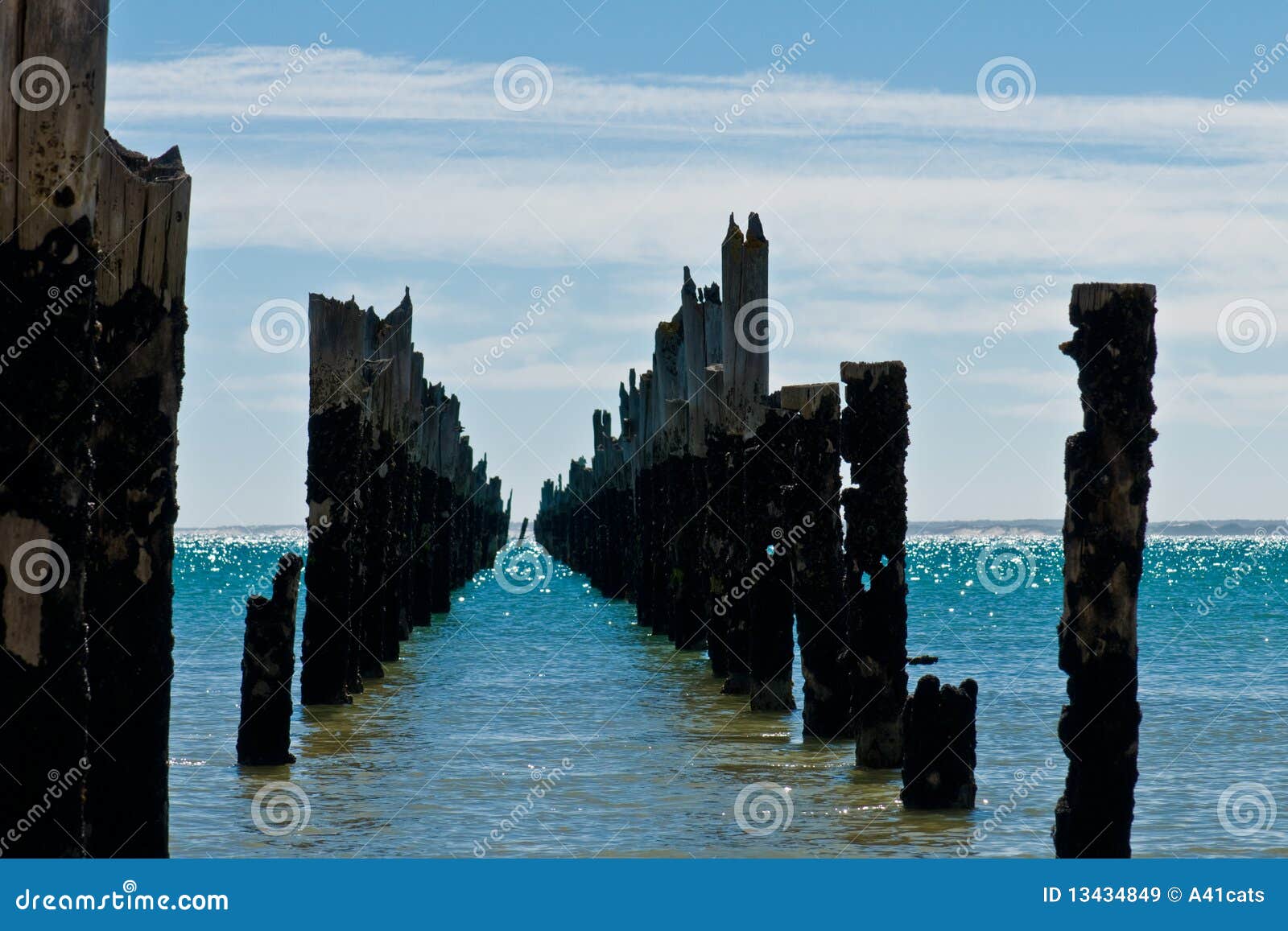 Beautiful Rotten Mooring on a Beach Stock Image - Image of idyllic ...