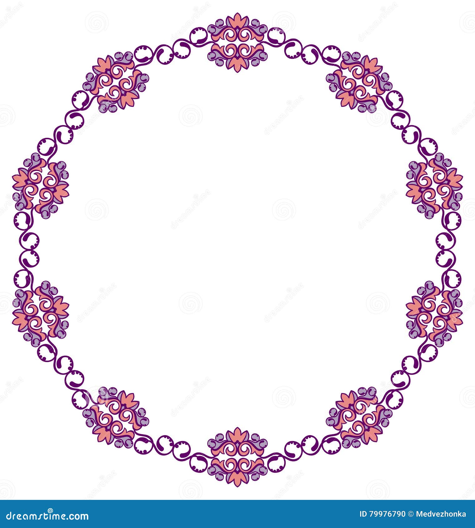 Beautiful Round Decorative Frame Stock Illustration - Illustration of ...