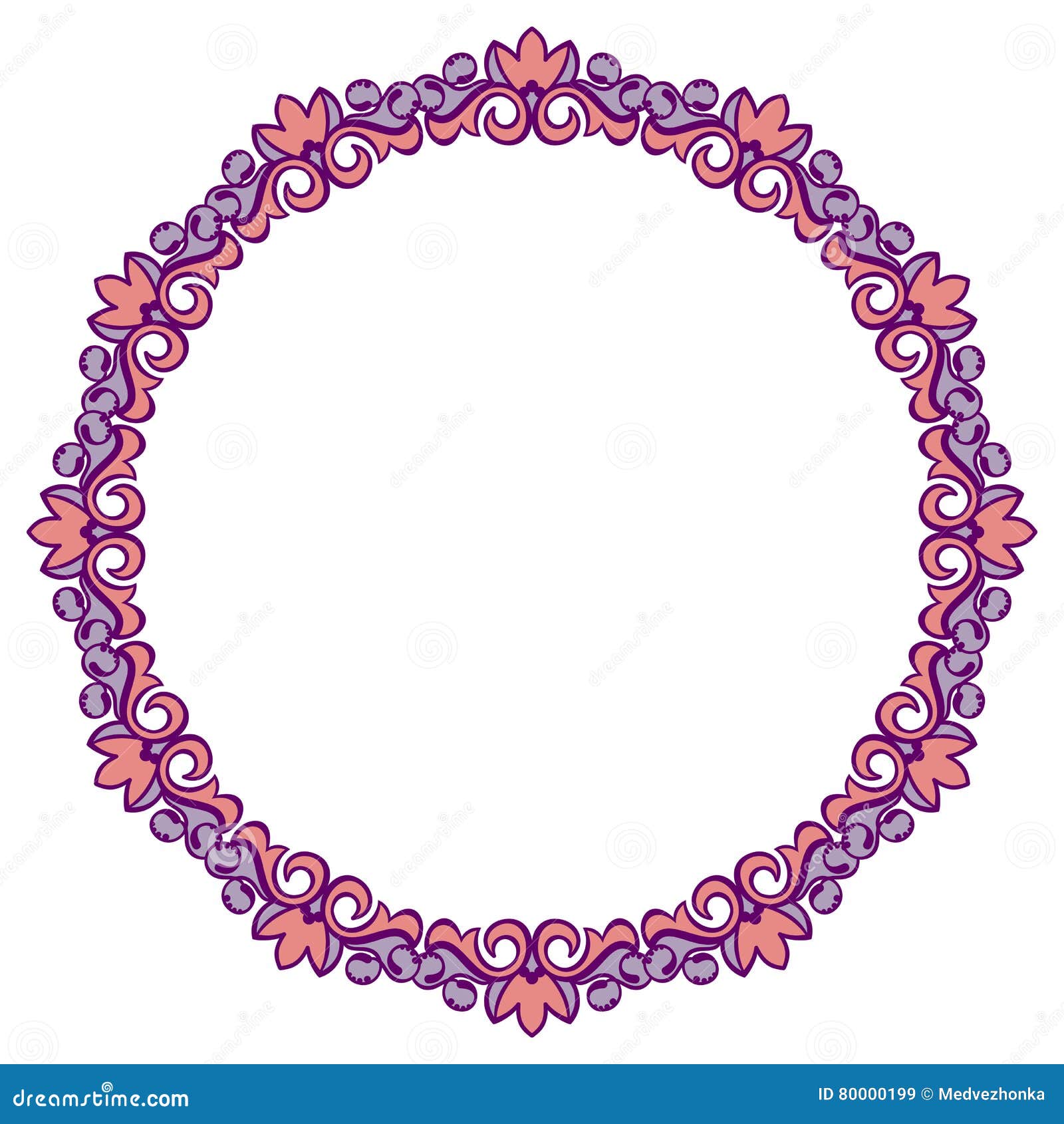 Beautiful Round Decorative Frame. Stock Illustration - Illustration of ...
