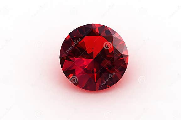 Beautiful Round European Cut Ruby Gemstone - Stock Illustration ...