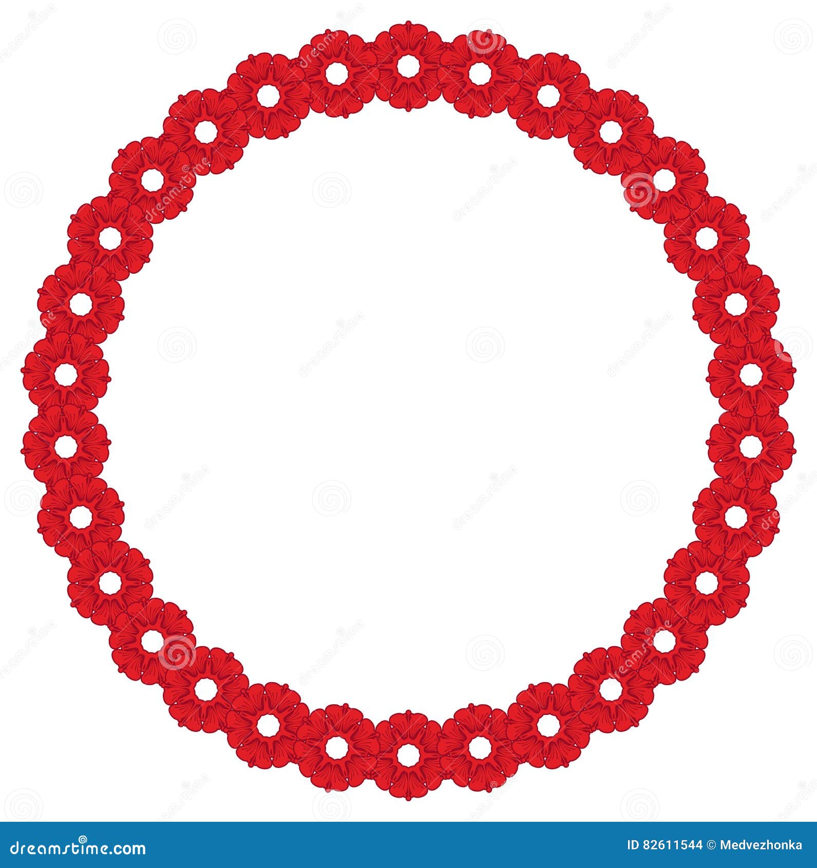 Beautiful Round Frame with Blue Decorative Flowers. Stock Illustration ...