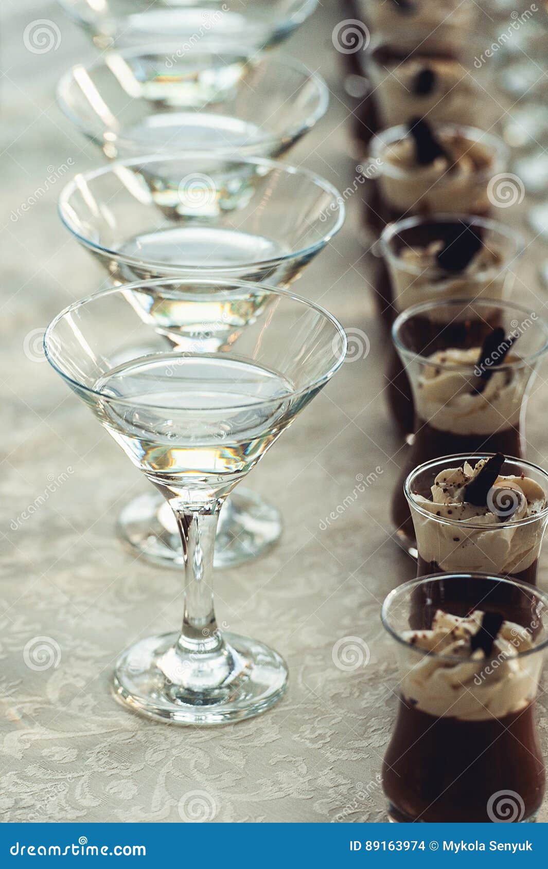Beautiful Row Line of Martini on a Party Stock Photo - Image of banquet ...