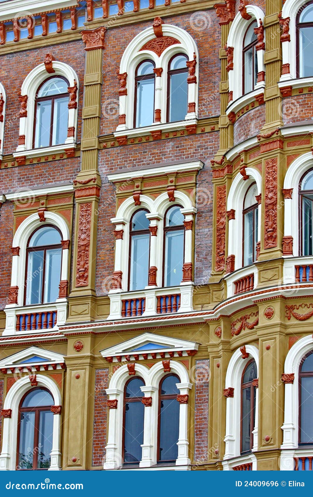 Beautiful rows of windows stock photo. Image of peach - 24009696