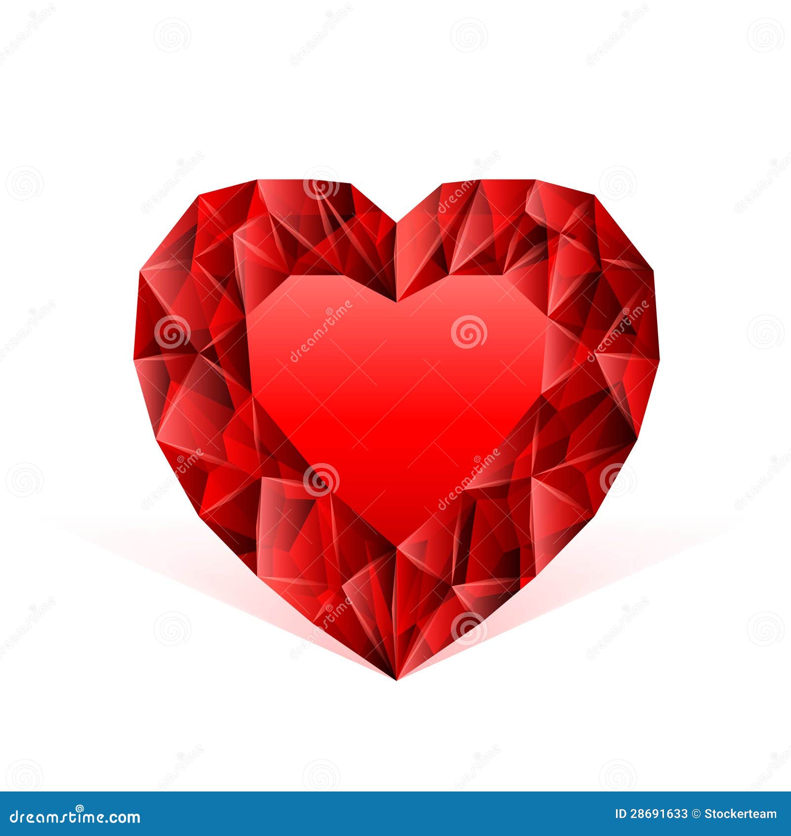 Beautiful ruby heart red stock illustration. Illustration of precious ...