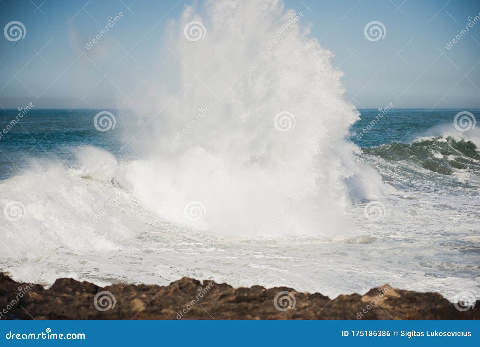 Beautiful Rugged Coastline with Waves Crashing Against the Cliffs Stock ...