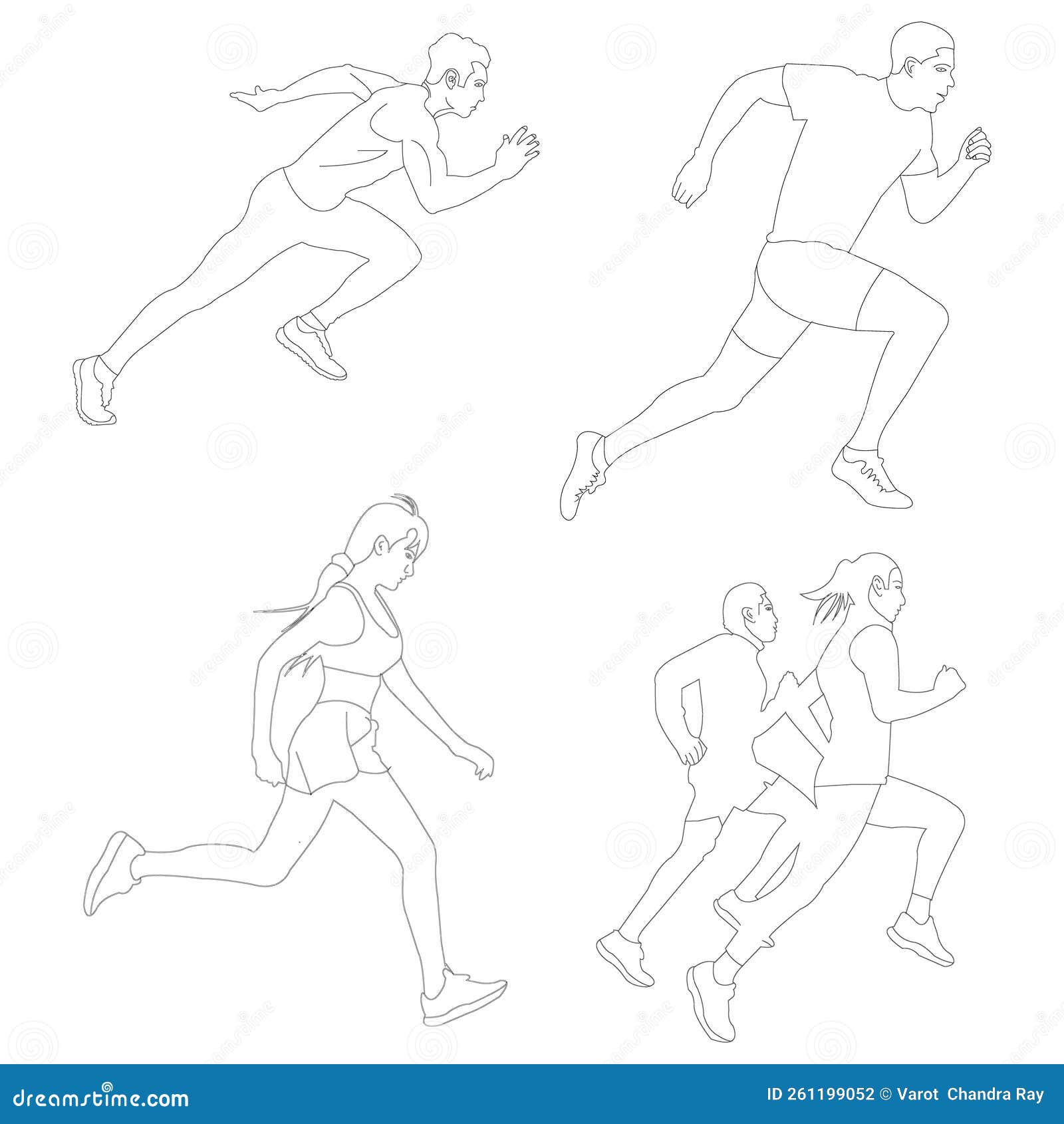 Beautiful Runner Line Art Vector Graphic . Stock Photo - Illustration ...