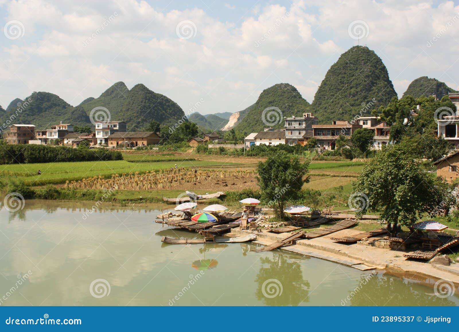 Beautiful Rural Chinese Landscape Stock Image - Image of beauty, nature ...