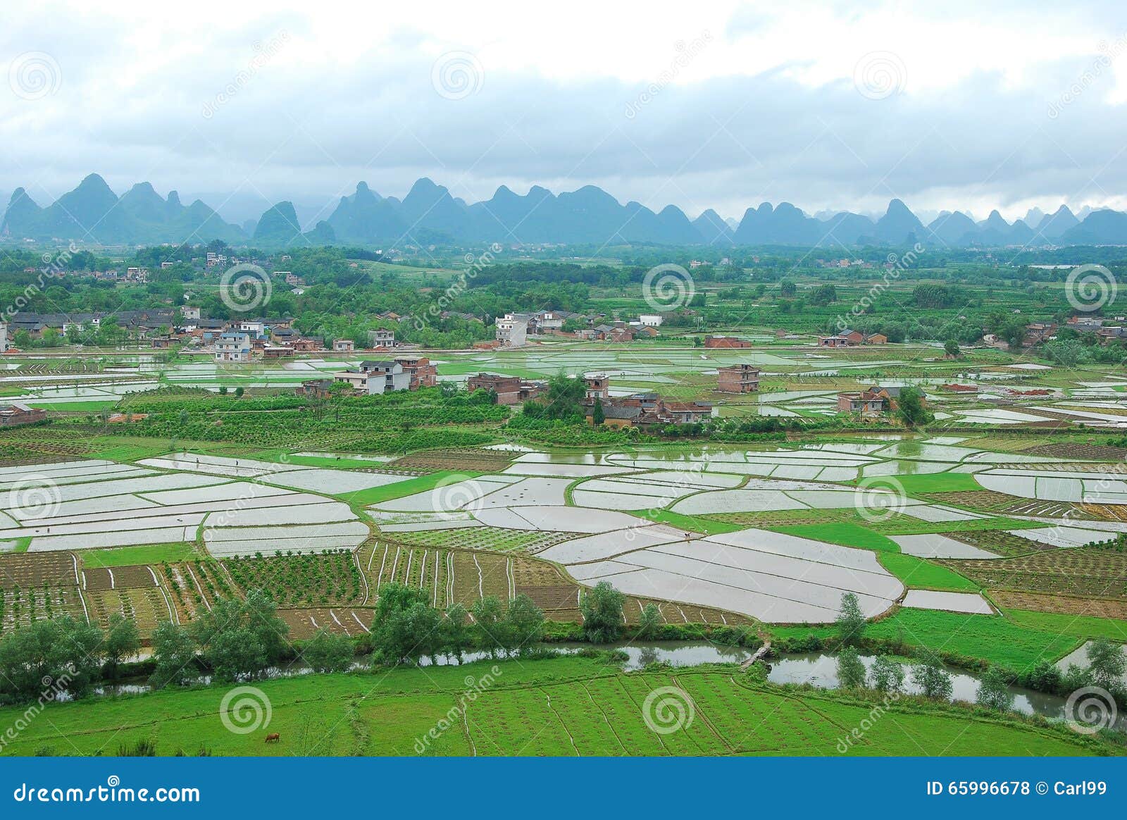 The Beautiful Rural Scenery in Spring Stock Photo - Image of landscape ...