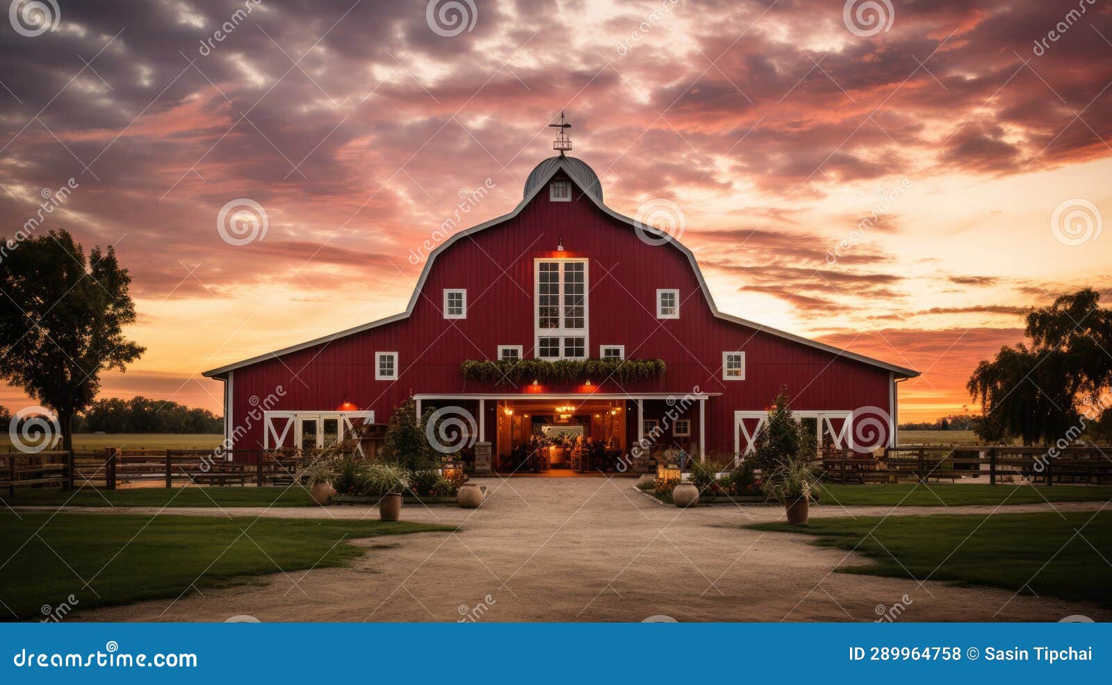 Beautiful Rustic Barn in a Farm Stock Illustration - Illustration of ...