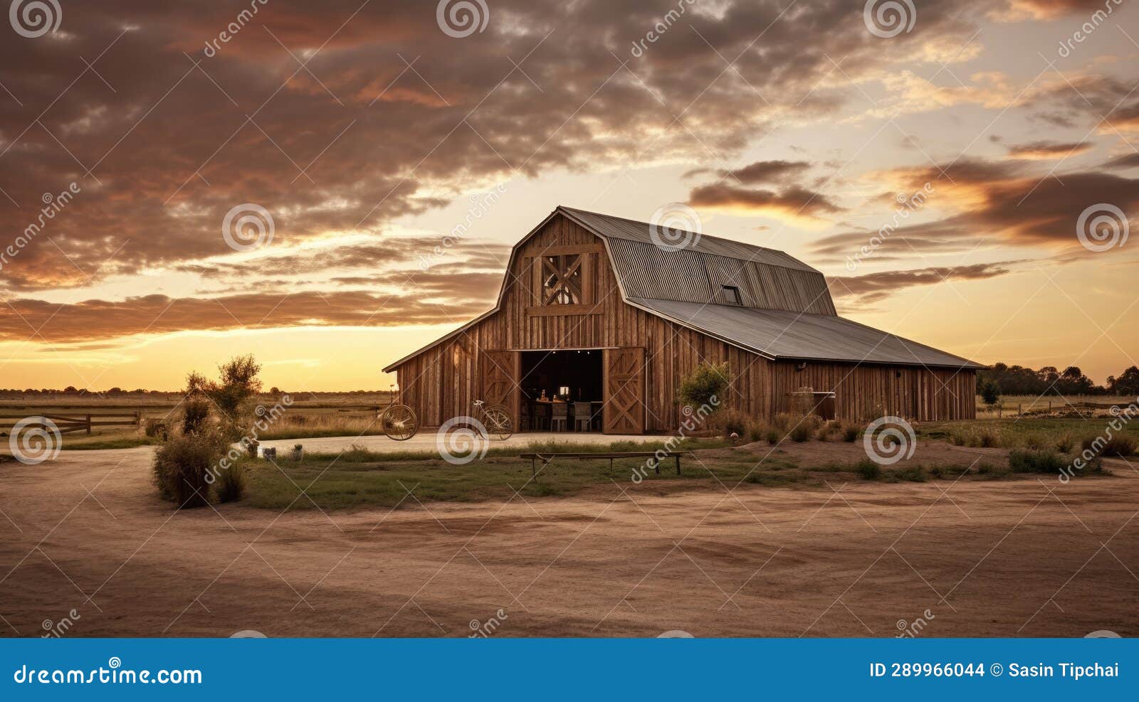 Beautiful Rustic Barn in a Farm Stock Illustration - Illustration of ...