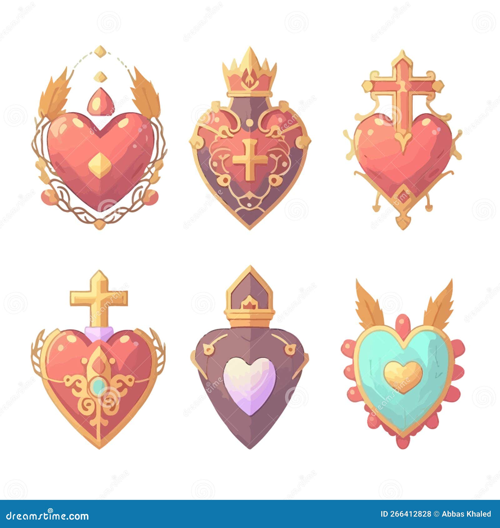 Beautiful Sacred Hearts Concept. Illustration Stock Vector ...
