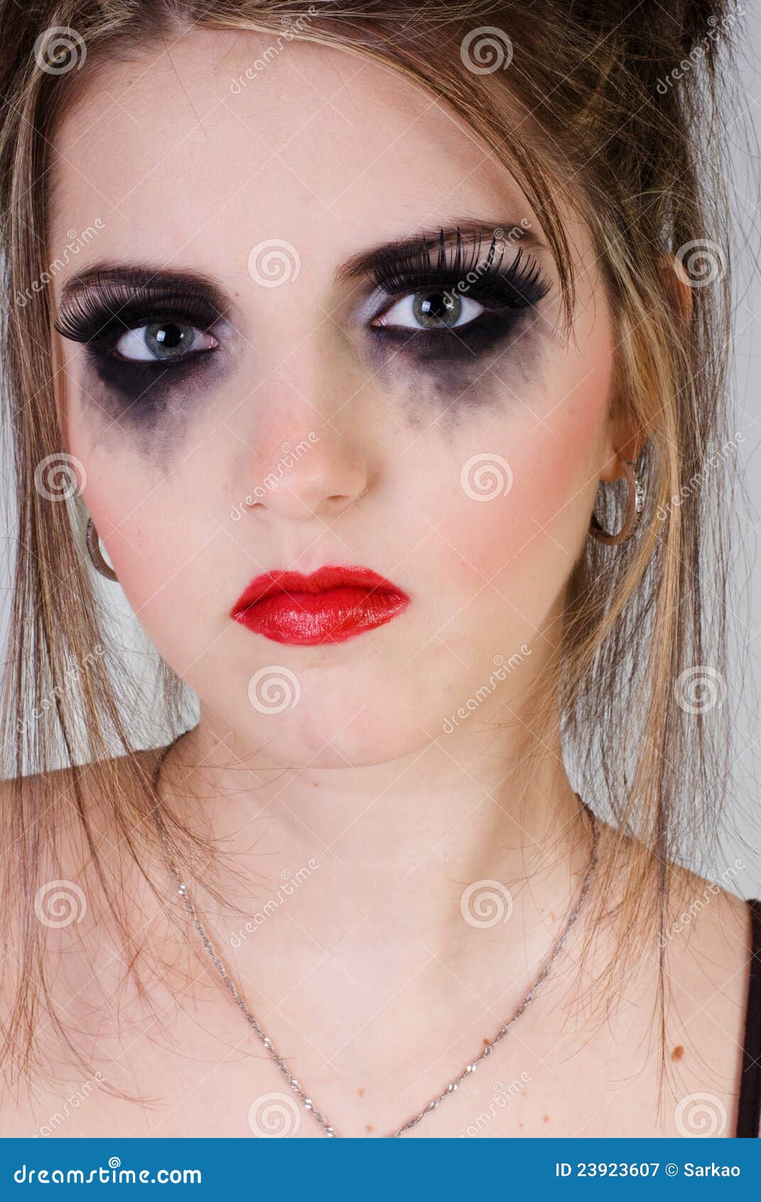 Beautiful sad model stock image. Image of people, lips - 23923607