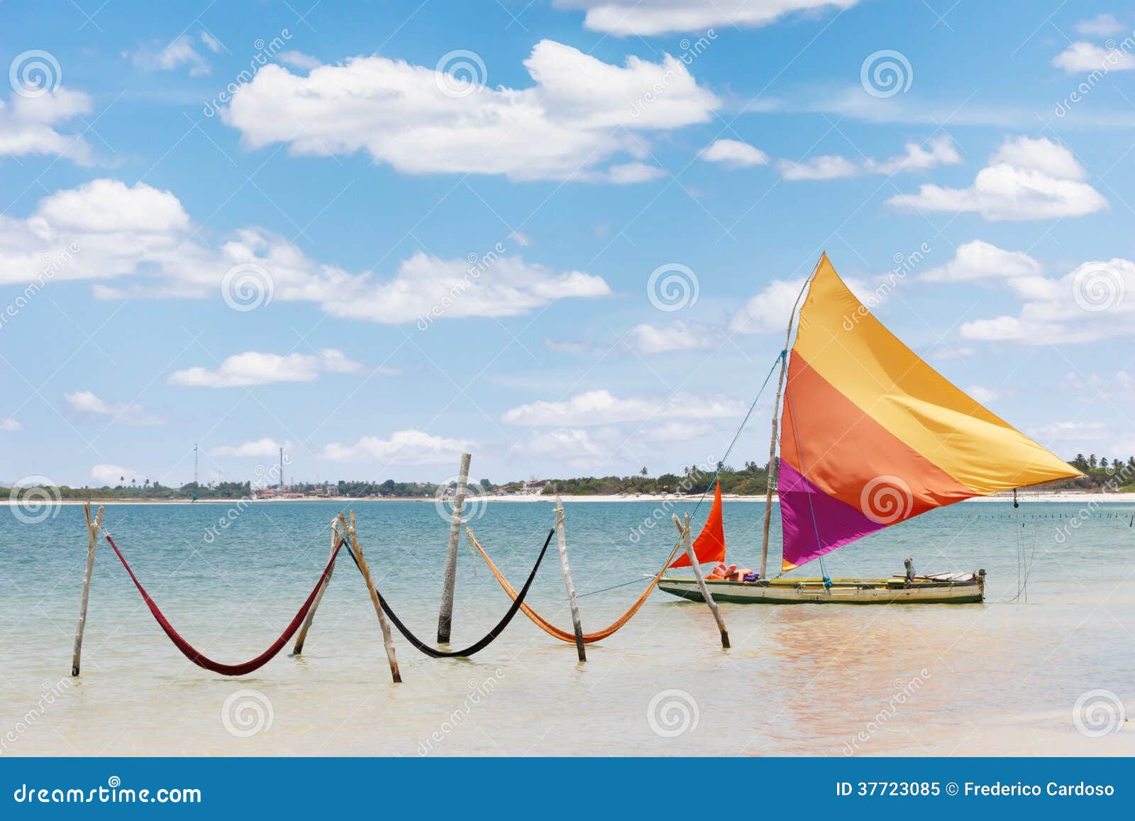 Beautiful Sail Boat and Cloudy Sky Stock Image - Image of sail ...