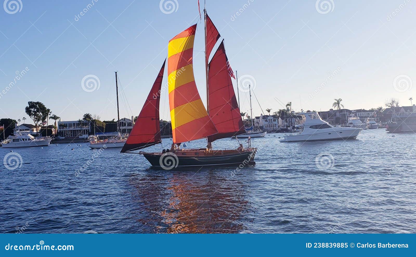 Beautiful Sailboat in the Harbor Stock Image - Image of ocean, boat ...