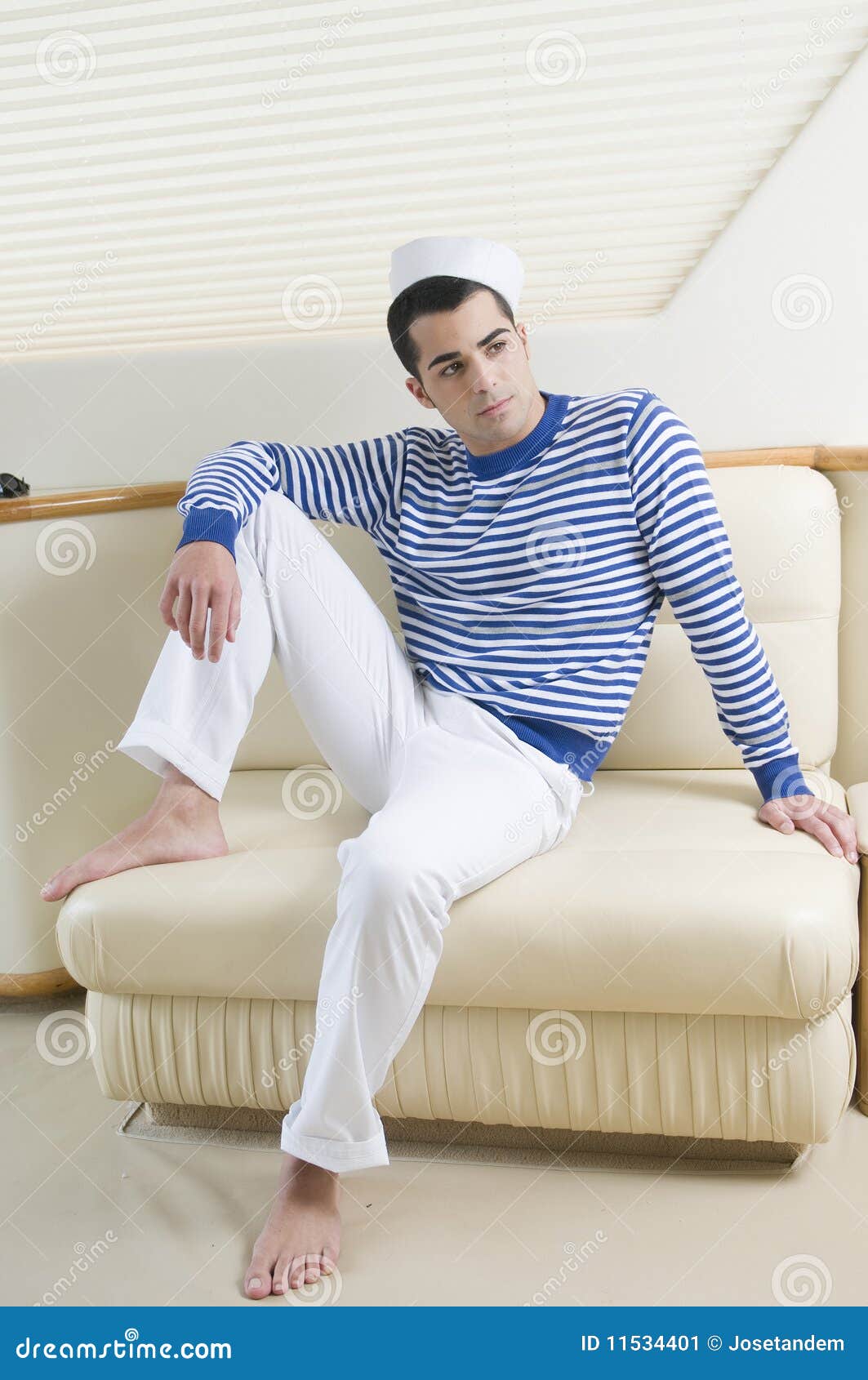 Beautiful Sailorman Wearing Sailor Clothes Stock Image - Image of navy ...