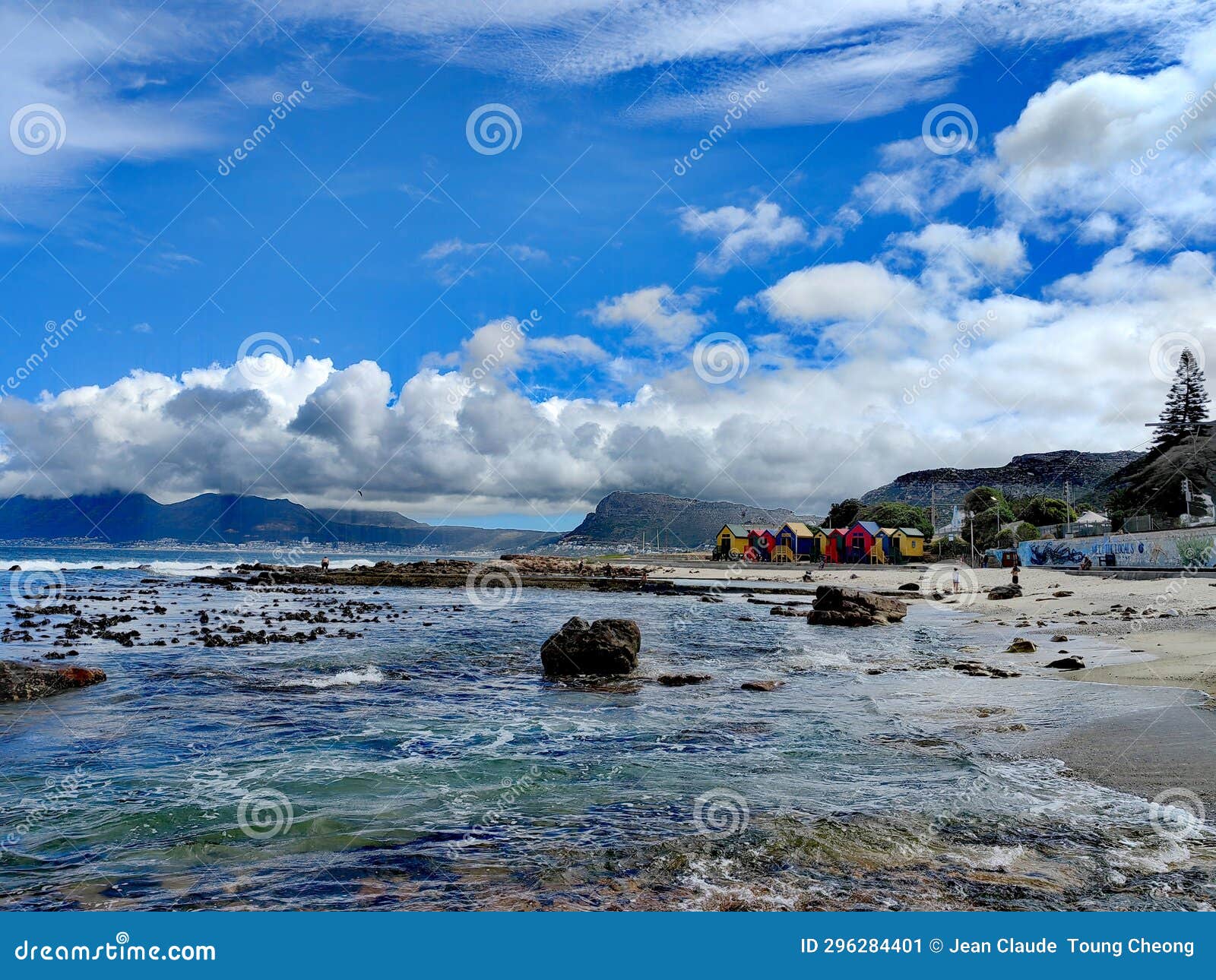 Beautiful Saint James Beach in Cape Town. Stock Image - Image of beach ...