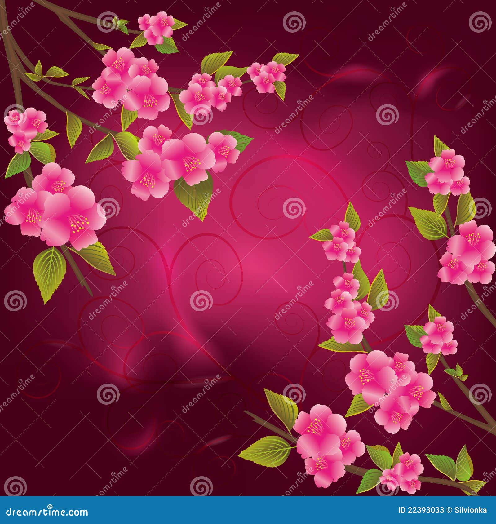 Beautiful Sakura Background Stock Vector - Illustration of east, circle ...