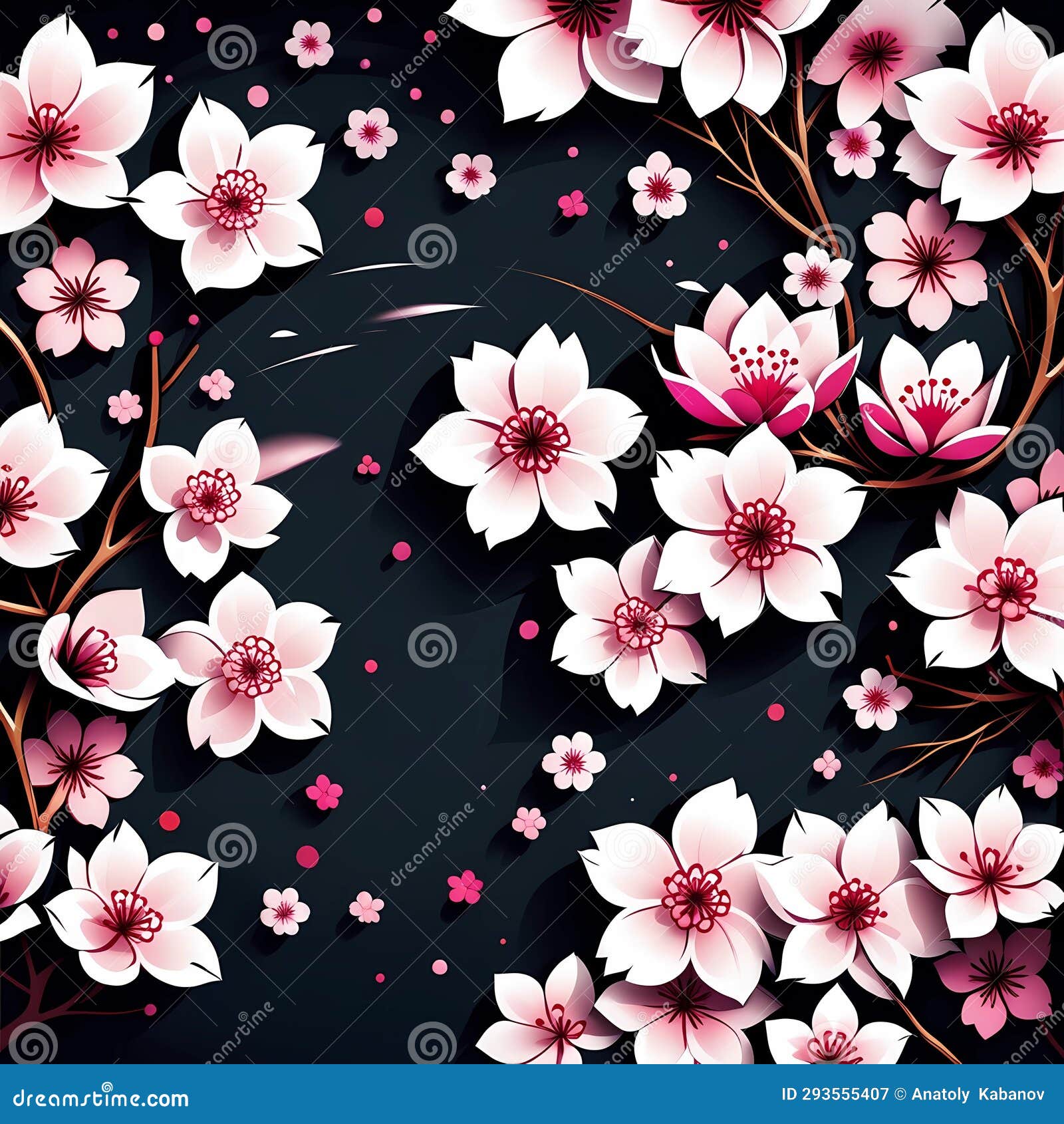 Beautiful Sakura Background Stock Illustration - Illustration of flower ...