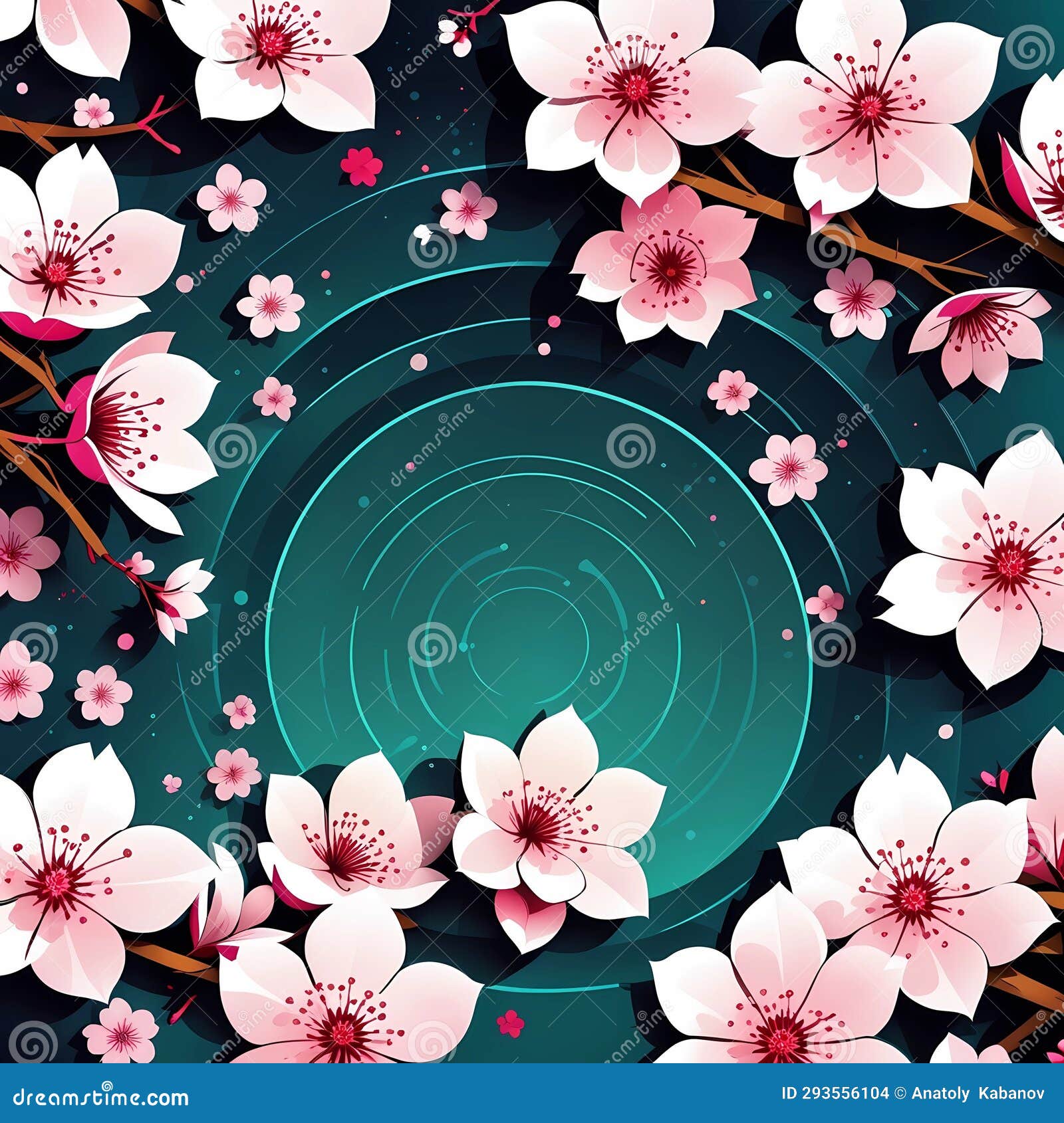 Beautiful Sakura Background Stock Illustration - Illustration of ...