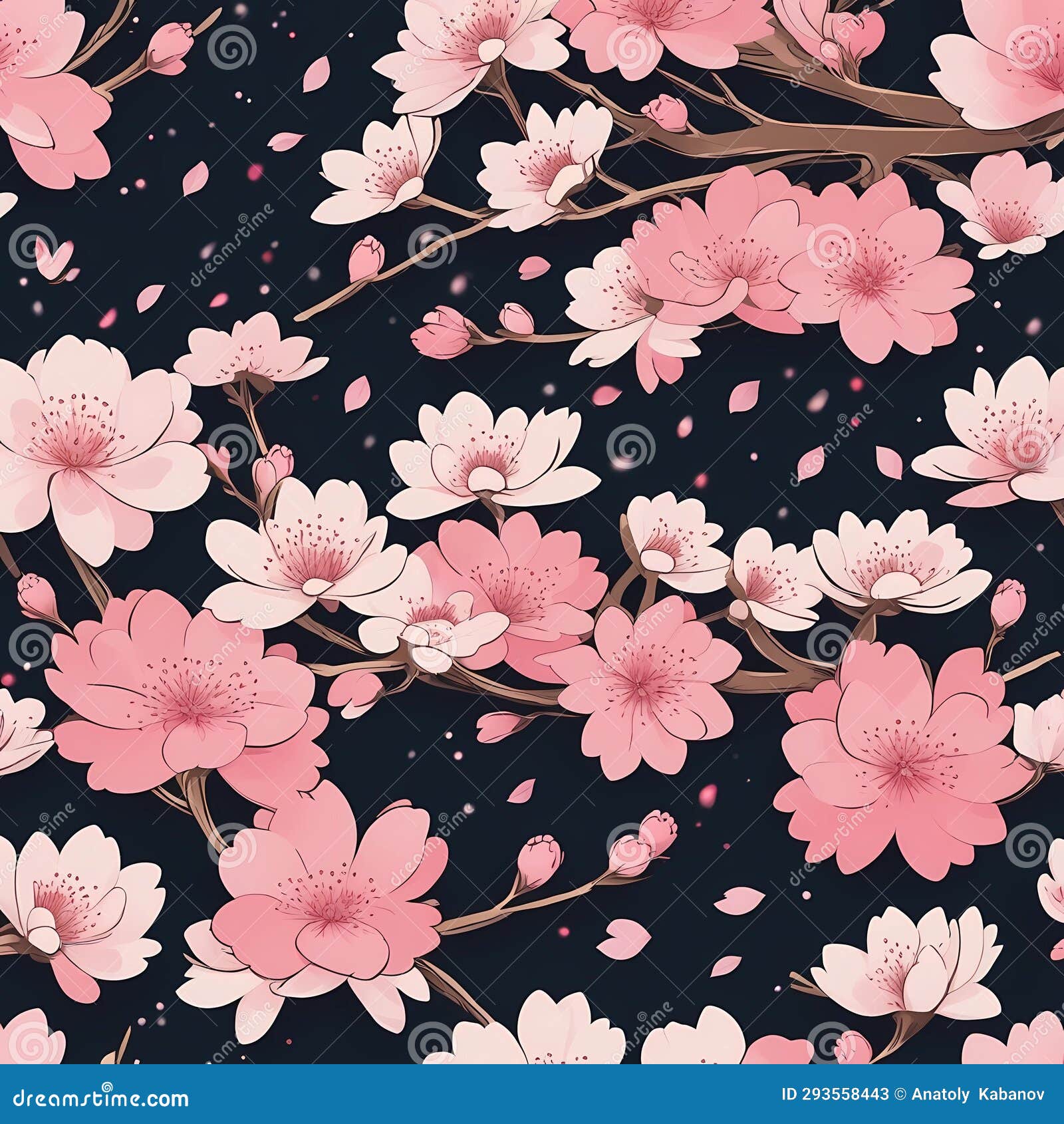 Beautiful Sakura Background Stock Illustration - Illustration of pink ...