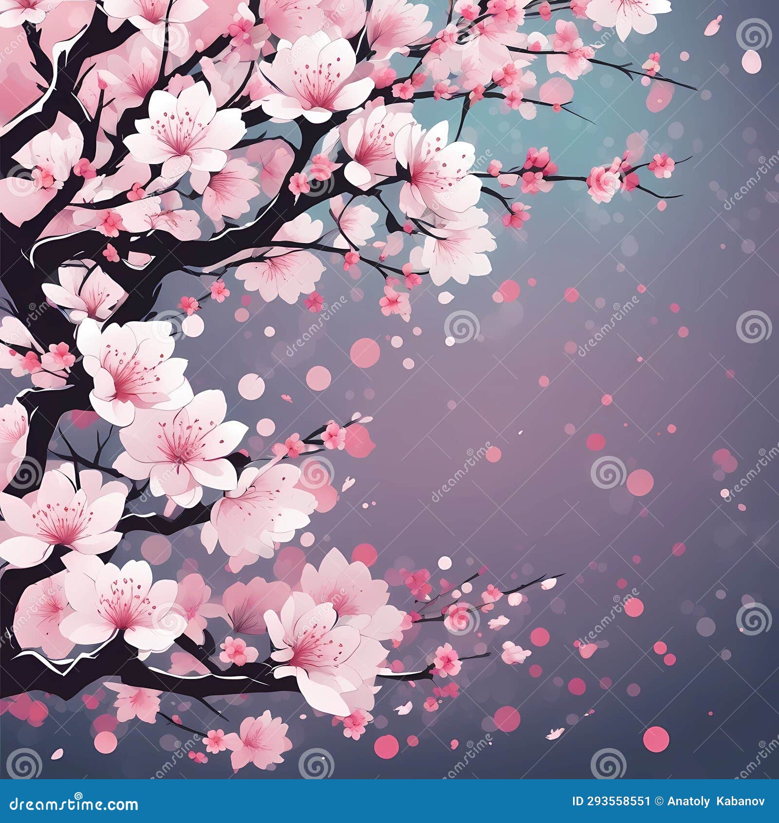 Beautiful Sakura Background Stock Illustration - Illustration of ...